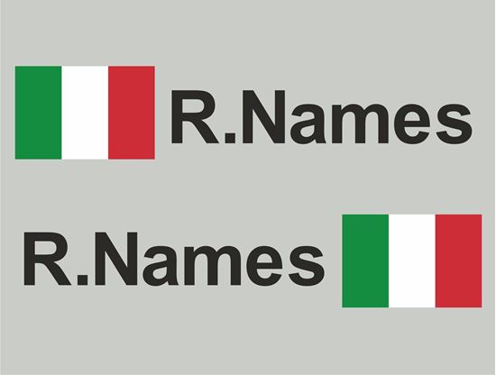 Zen Graphics - Italy Glass / Panel Driver Name Decals / Stickers