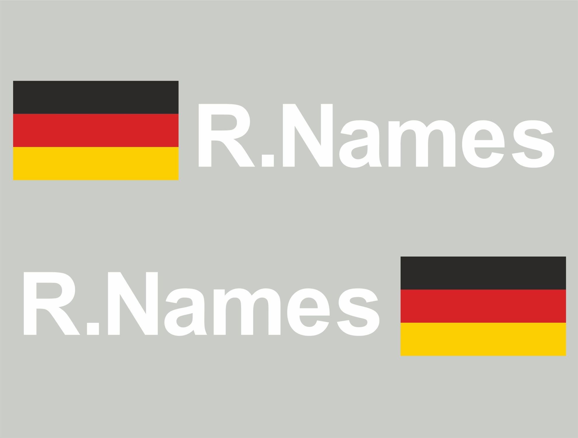 Zen Graphics - Germany Glass / Panel Driver Name Decals / Stickers