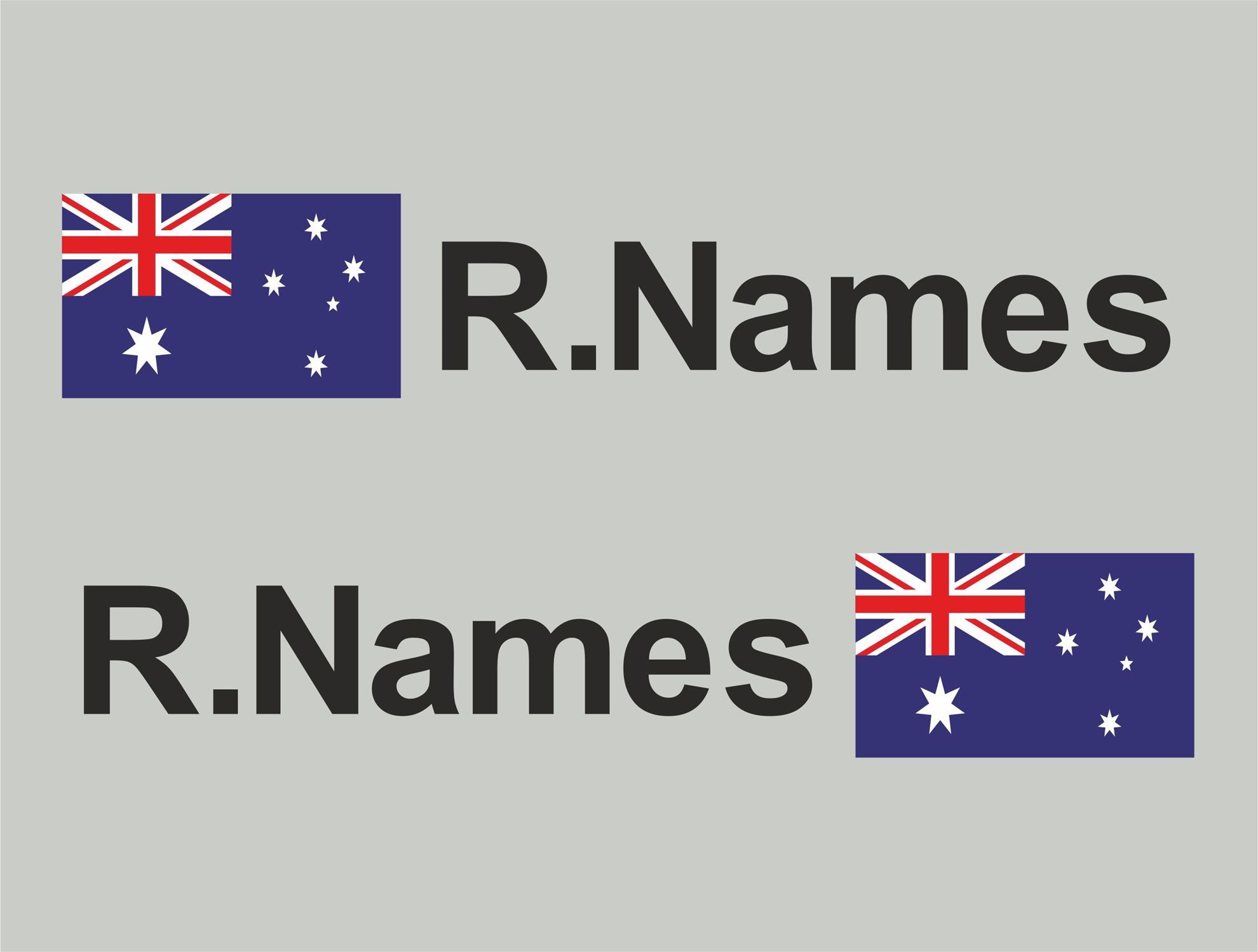 Zen Graphics - Australia Glass / Panel Driver Name Decals / Stickers