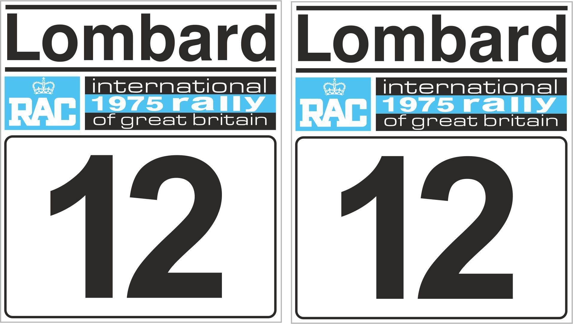 Zen Graphics - Lombard RAC Rally Door Numbers