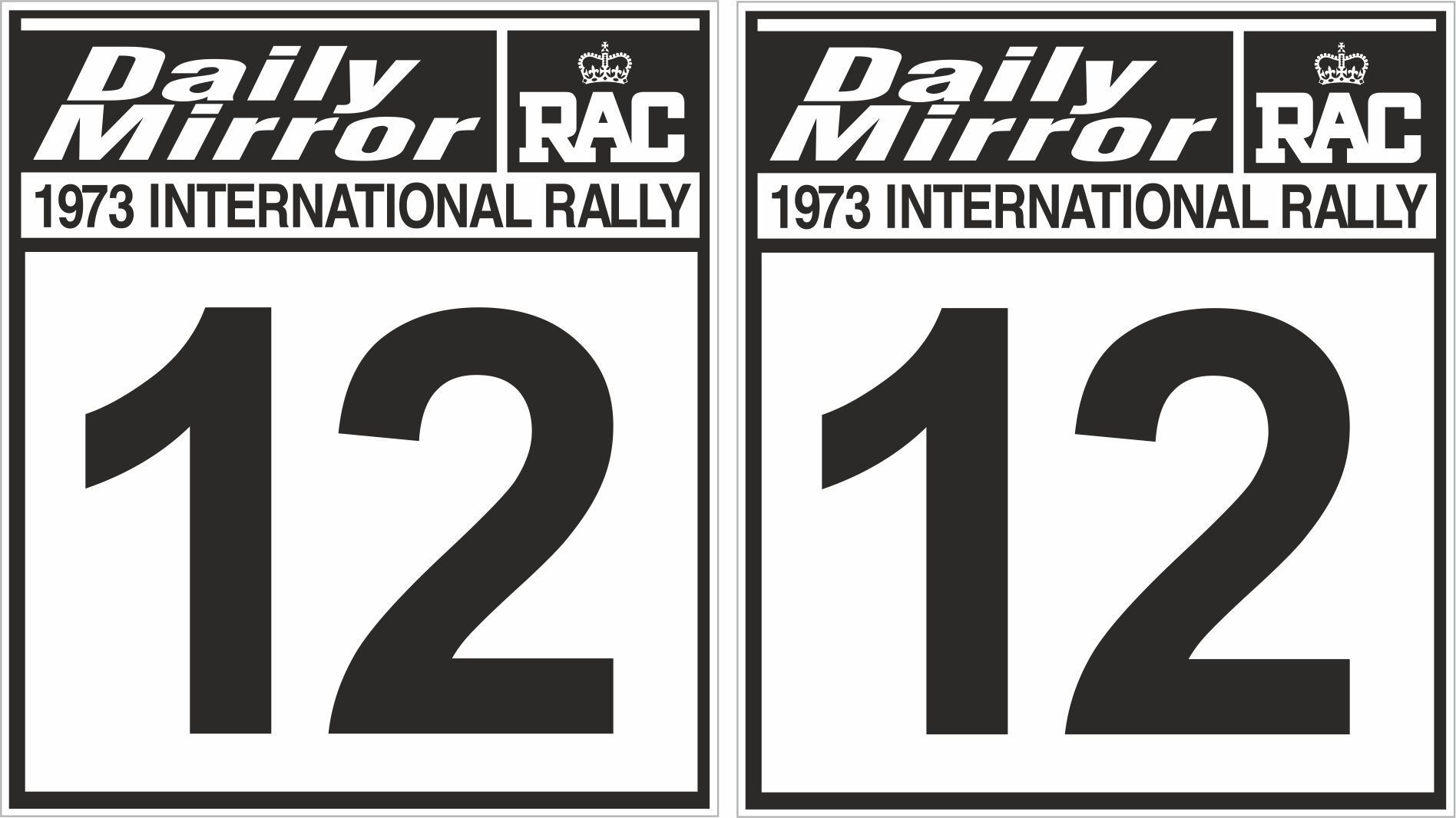 Zen Graphics - Daily Mirror RAC 1972 Int Rally Door Numbers