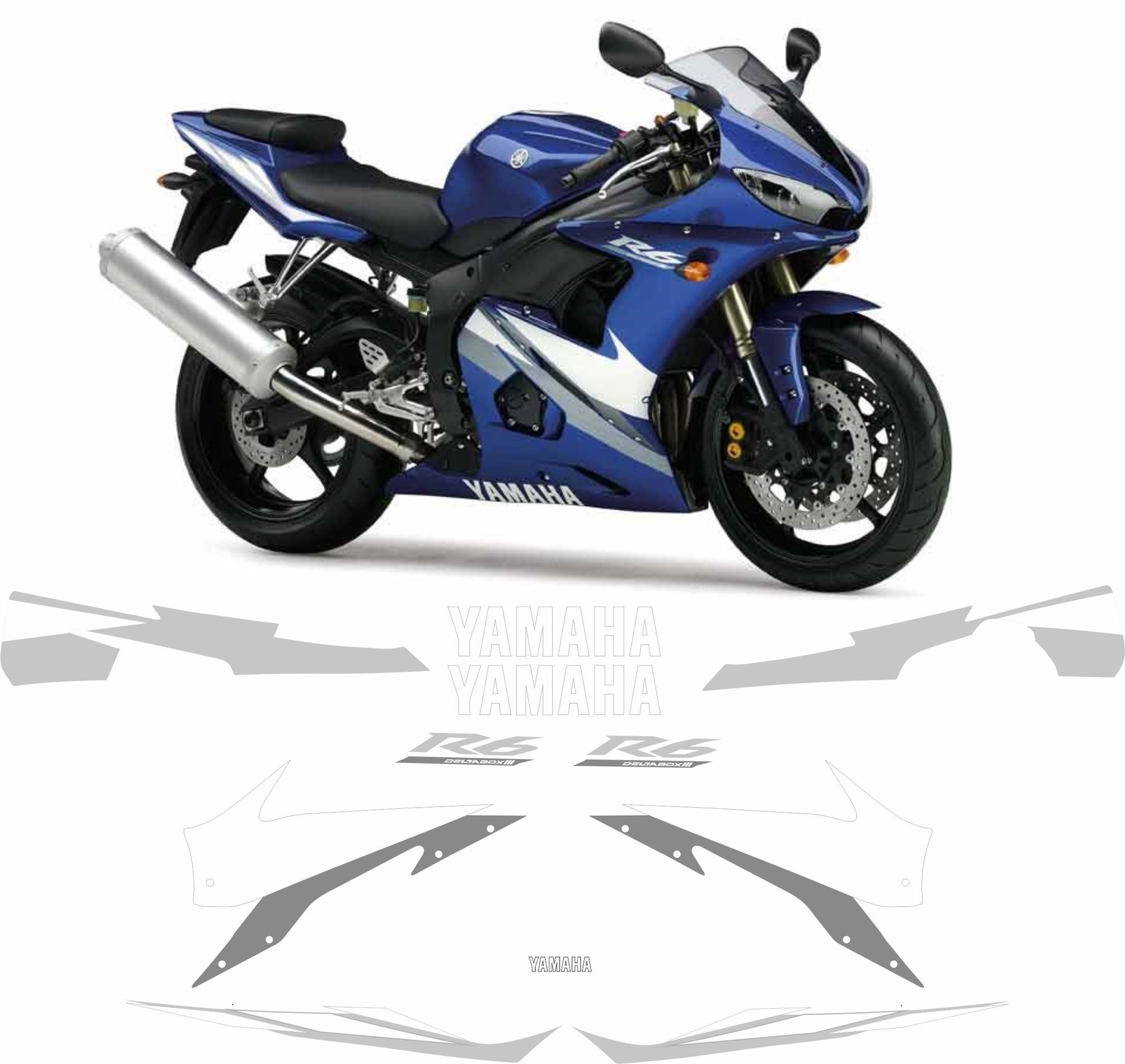 Zen Graphics - Yamaha YZF R6 2004 - 2005 replacement Decals / Stickers