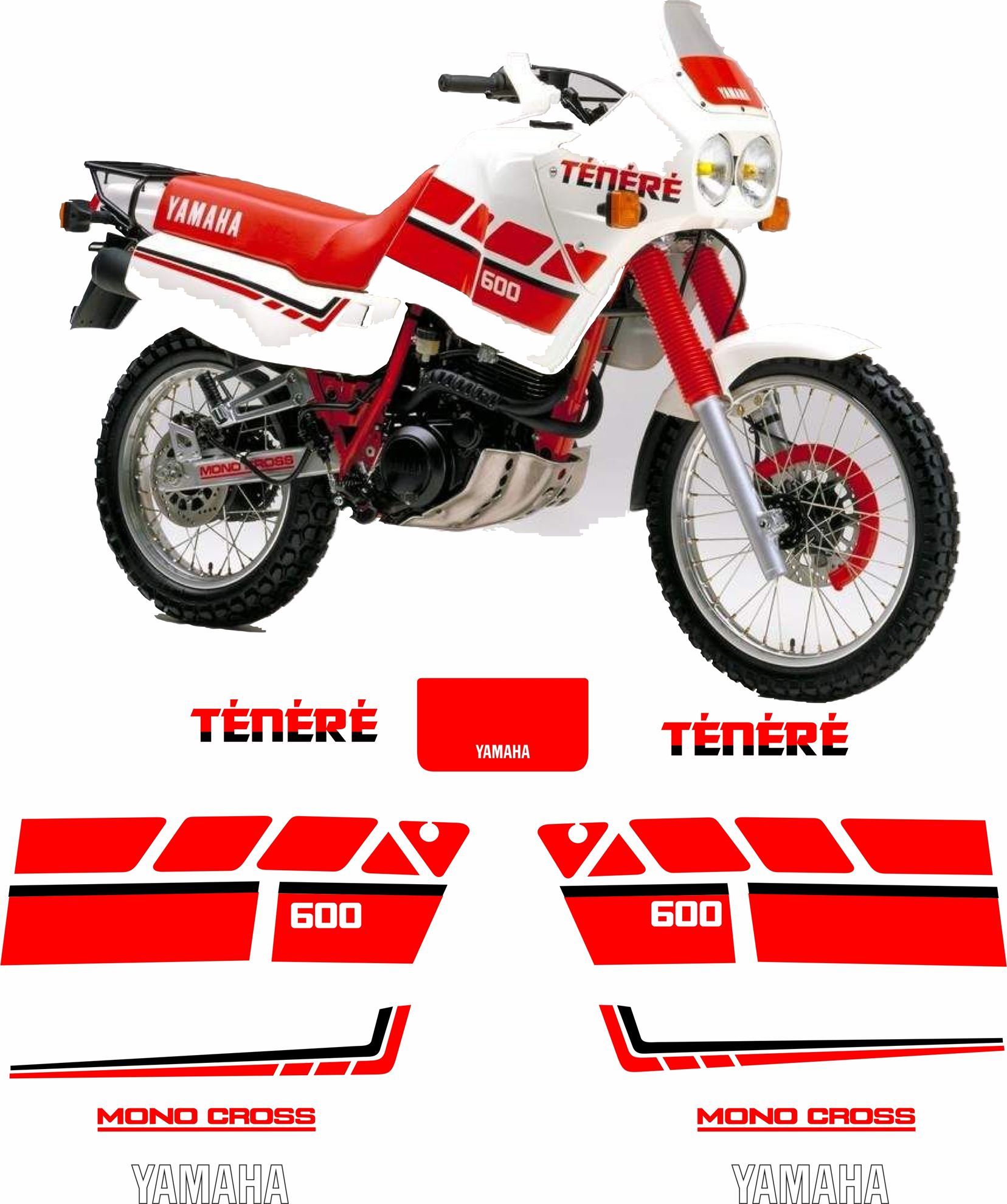 Zen Graphics - Yamaha XT600 Super Tenere 1988 - 1990 replacement Decals ...
