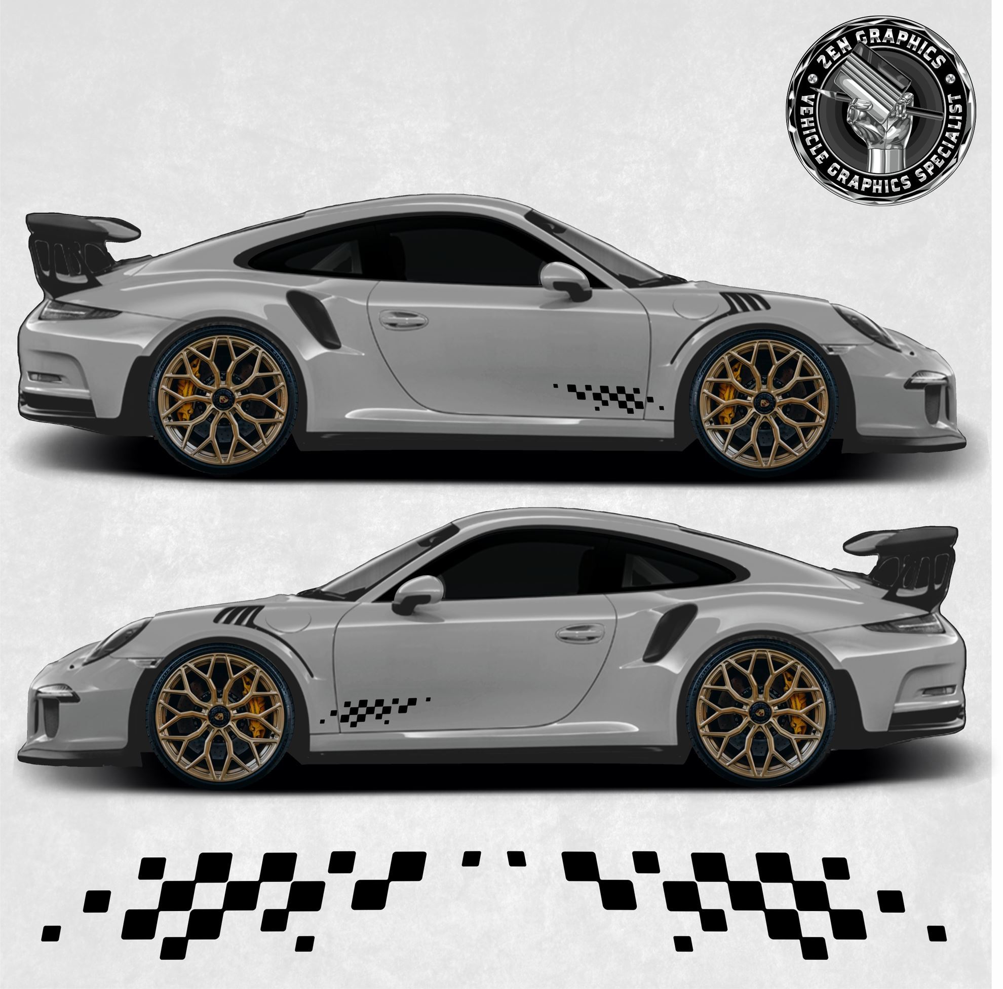 Zen Graphics - Side Chequer Graphics (Fits all )