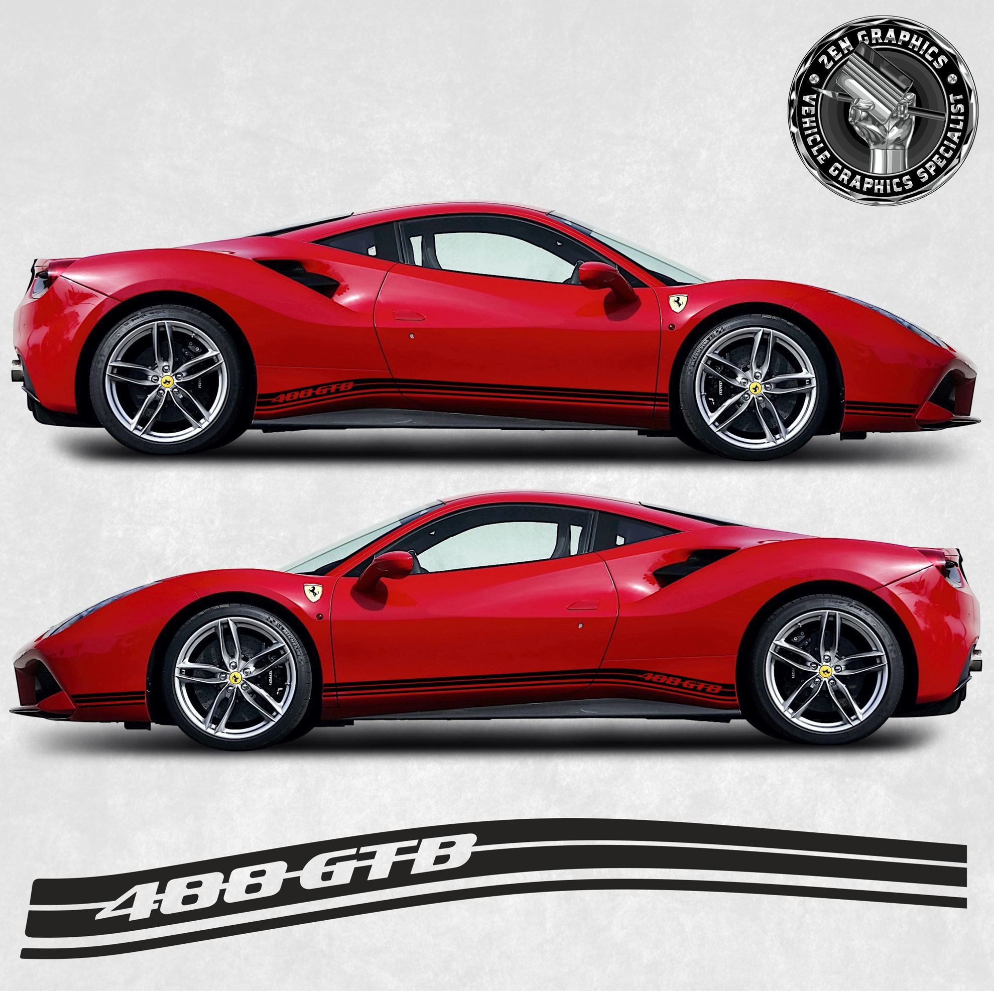 Zen Graphics - Ferrari 488 GTB side Stripes