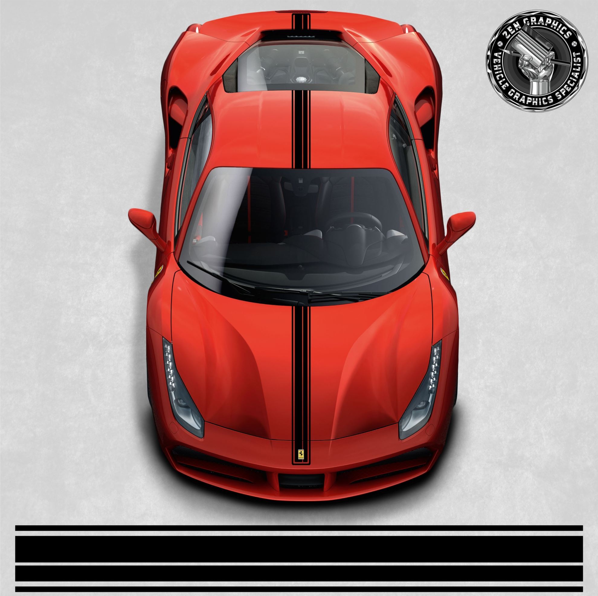 Zen Graphics - Ferrari 488 GTB over the top Stripes