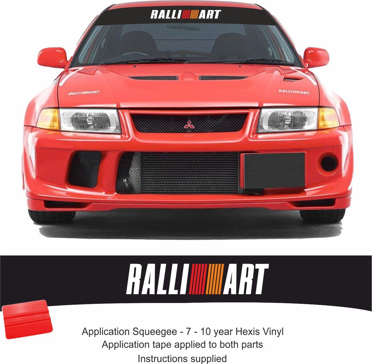 Zen Graphics - Mitsubishi Evolution Ralliart Sun strip Decal / Sticker ...