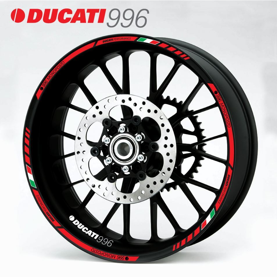 Zen Graphics - Ducati 996 Monoposto Wheel Rim Decals / Stickers Kit