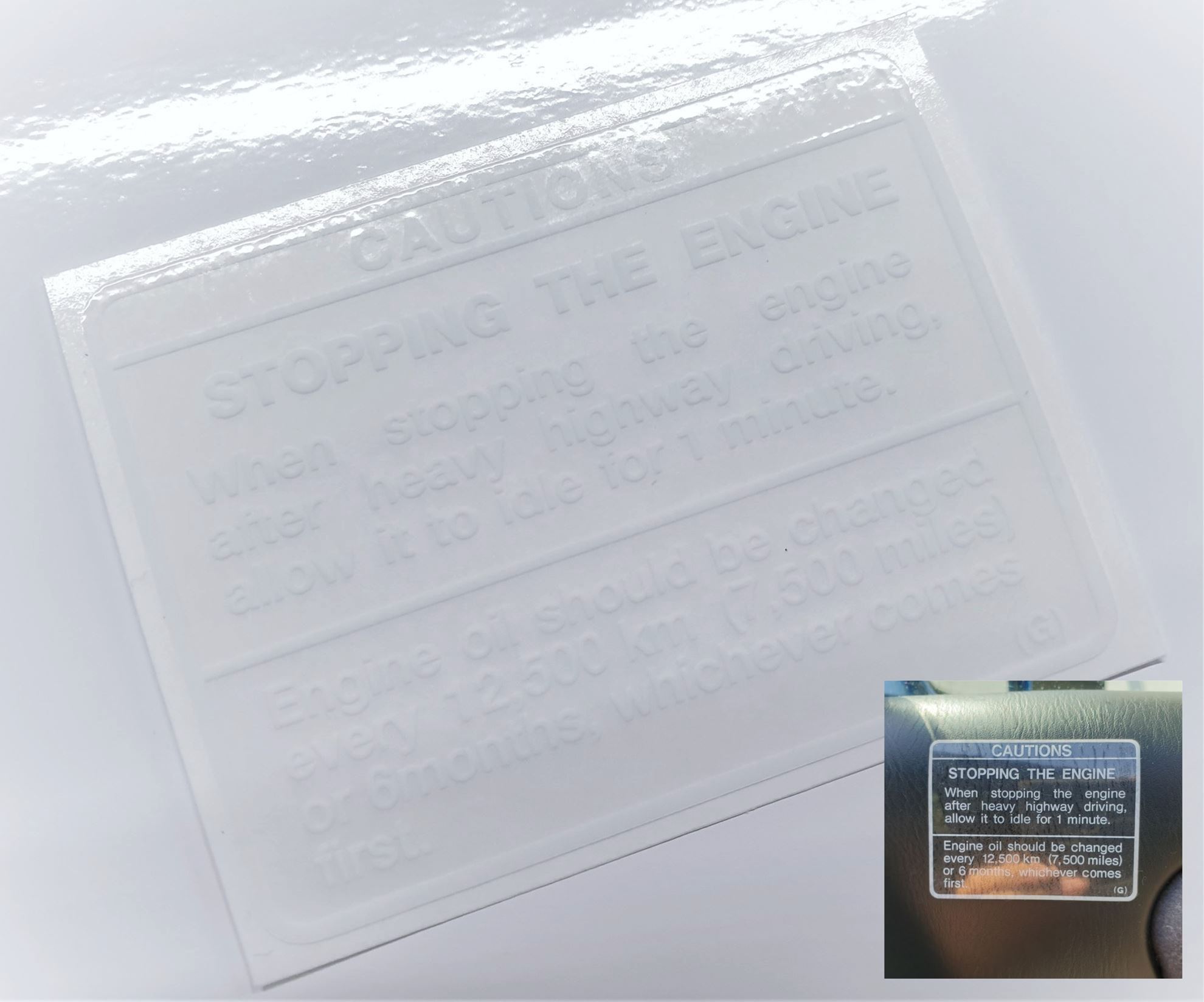 Zen Graphics - Impreza "Cautions Stopping the Engine" Door Sticker ...