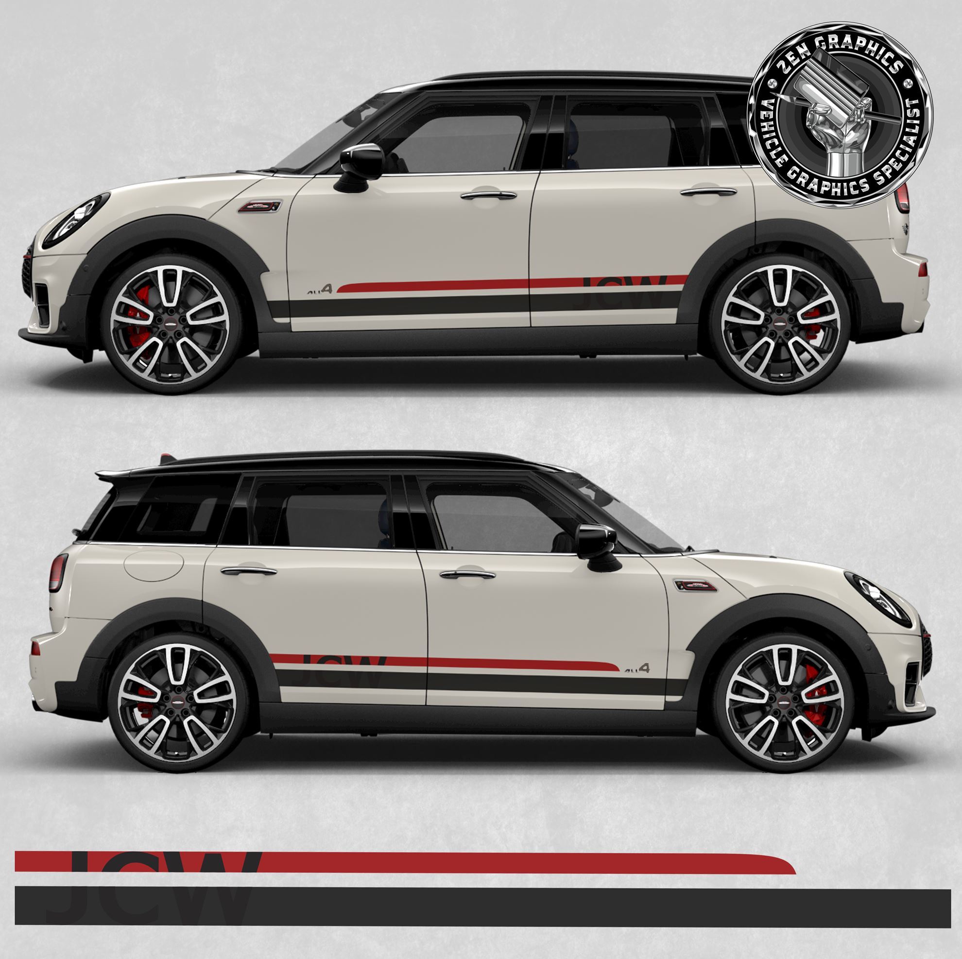 Zen Graphics - Mini Clubamn JCW F54 side Stripes