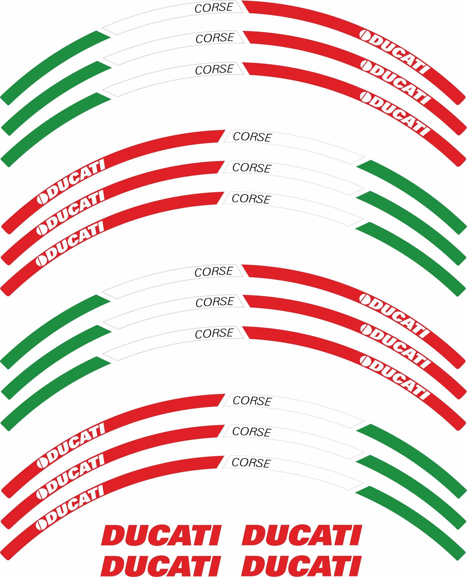 Zen Graphics - Ducati Corse Wheel Rim Decals / Stickers Kit