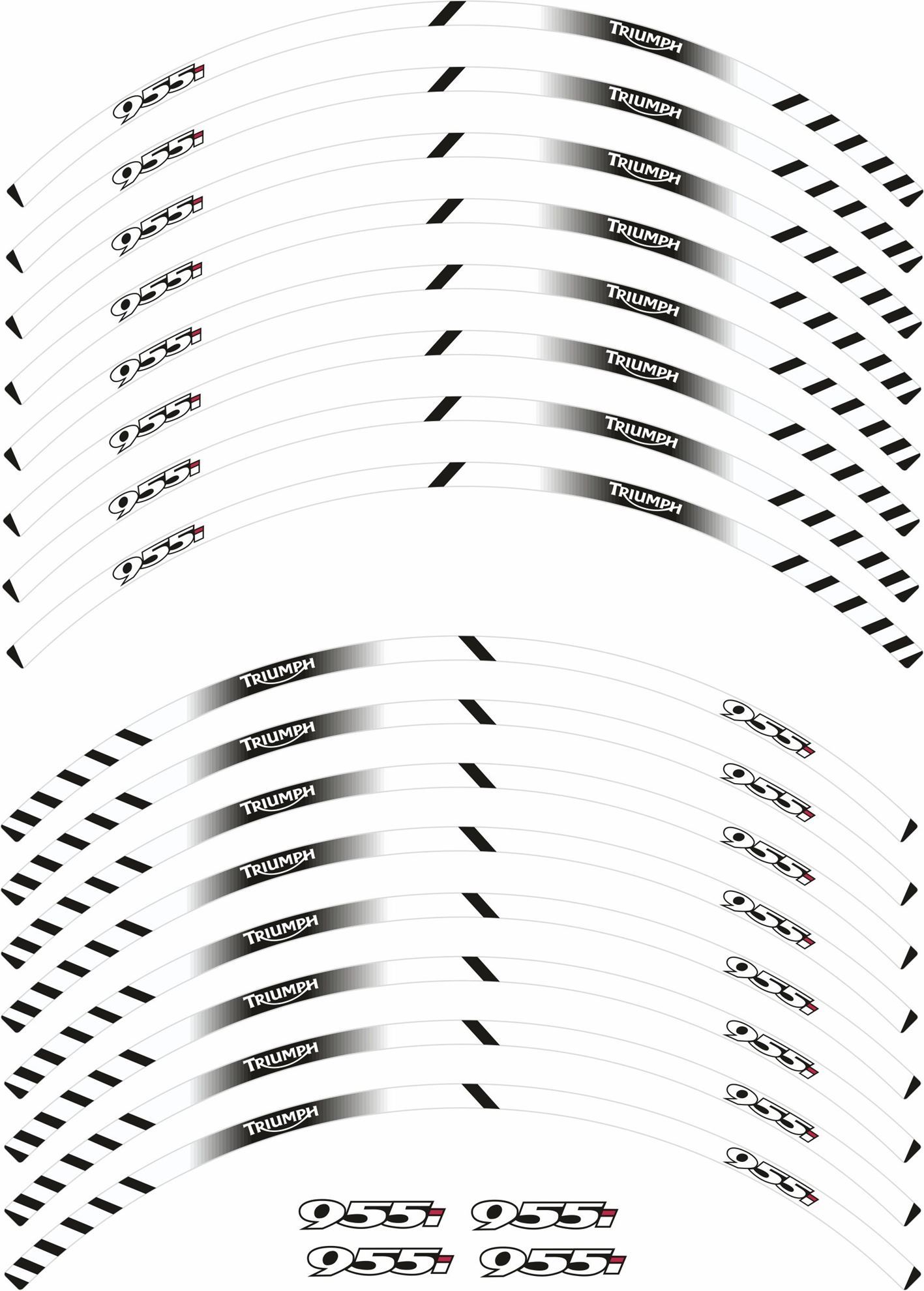 Zen Graphics - Triumph Daytona 955i Wheel rim Stripes / Stickers