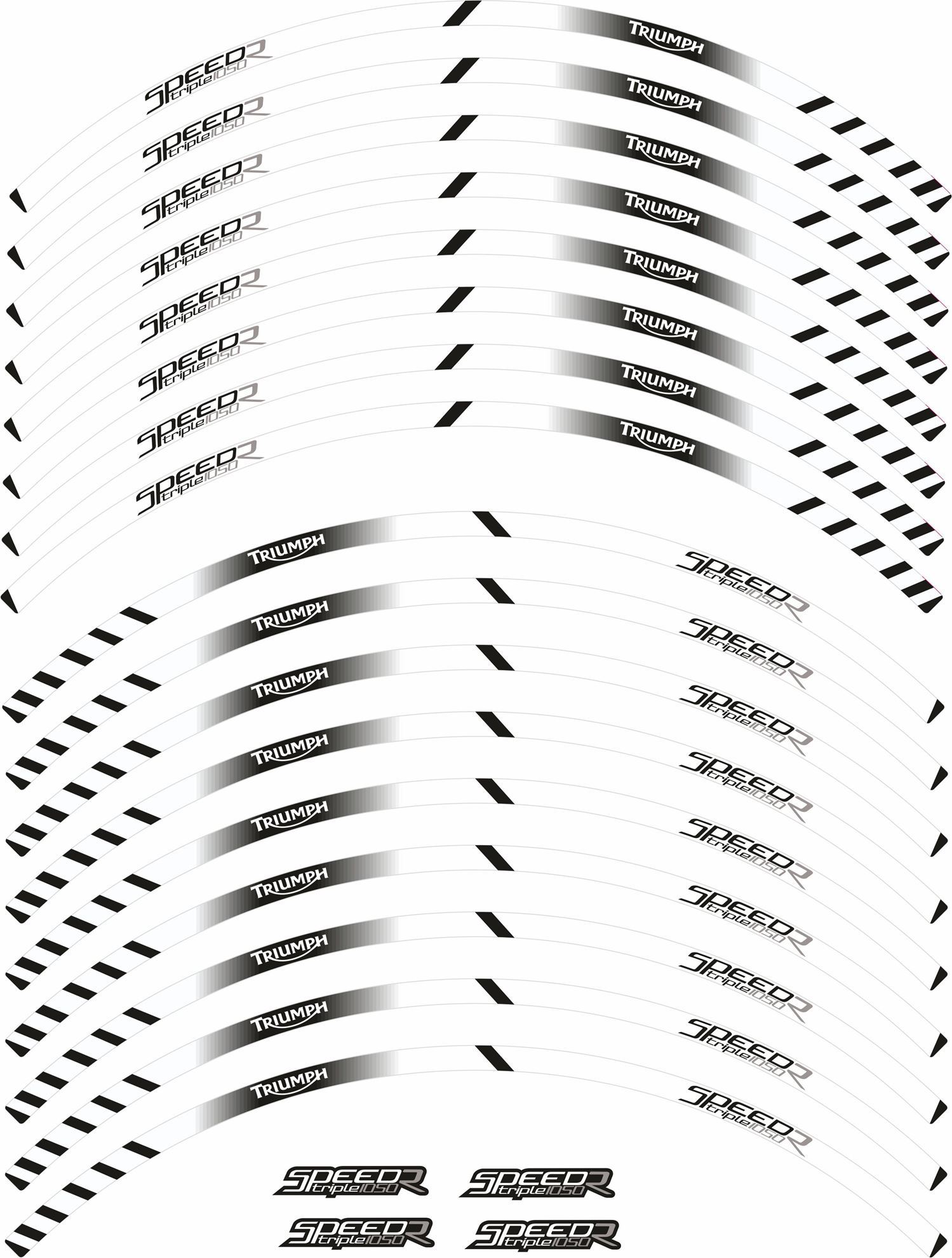 Zen Graphics - Triumph Speed Triple 1050R Wheel rim Stripes / Stickers