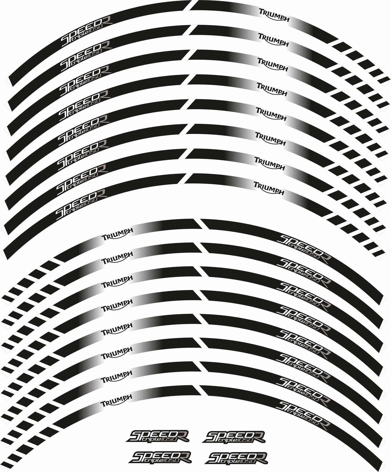 Zen Graphics - Triumph Speed Triple 1050R Wheel rim Stripes / Stickers
