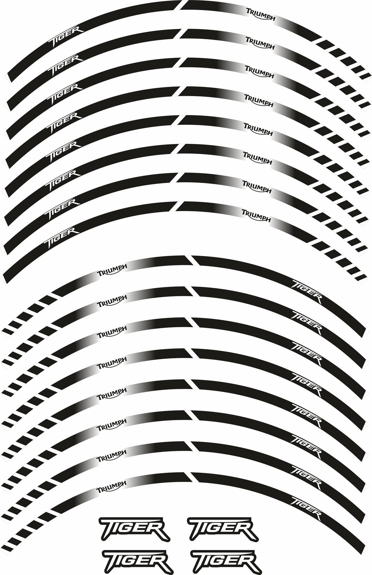Zen Graphics - Triumph Tiger Wheel rim Stripes / Stickers