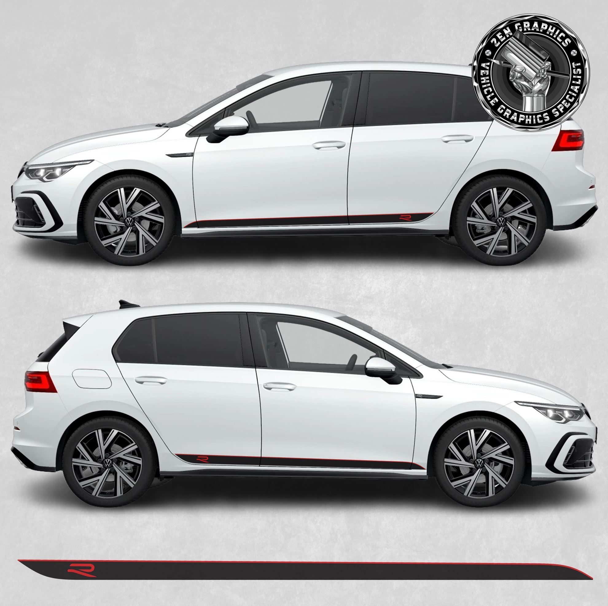 Zen Graphics - Golf R MK8 side Stripes / Stickers