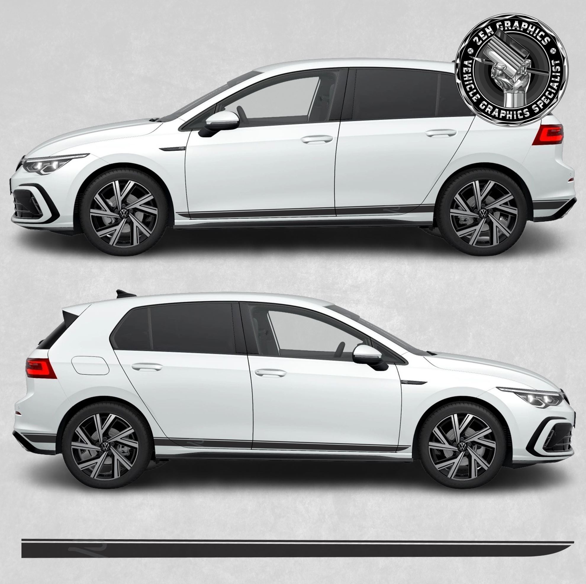 Zen Graphics - Golf R MK8 side Stripes / Stickers