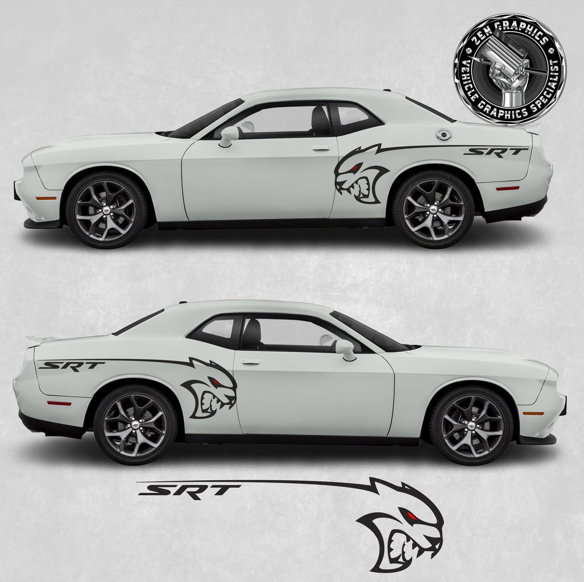 Zen Graphics - Dodge Challenger Hellcat side Decals / Stickers