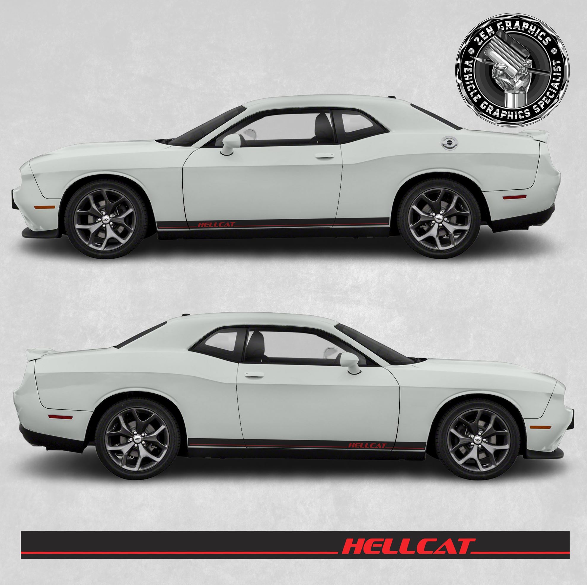 Zen Graphics - Dodge Challenger Hellcat side Stripes / Stickers