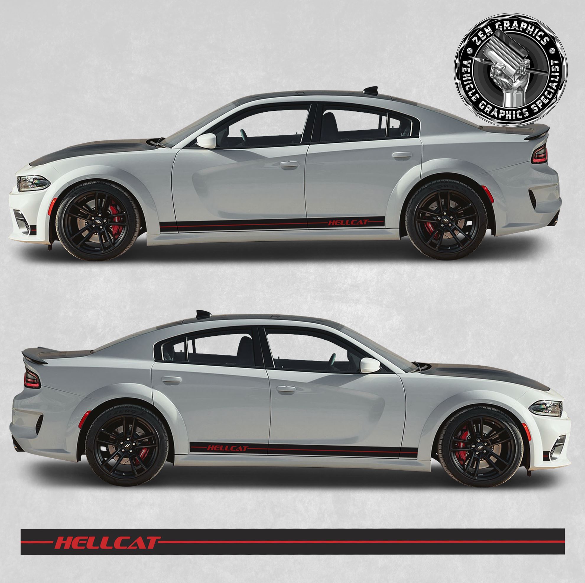 Zen Graphics - Dodge Charger Hellcat side Stripes / Stickers