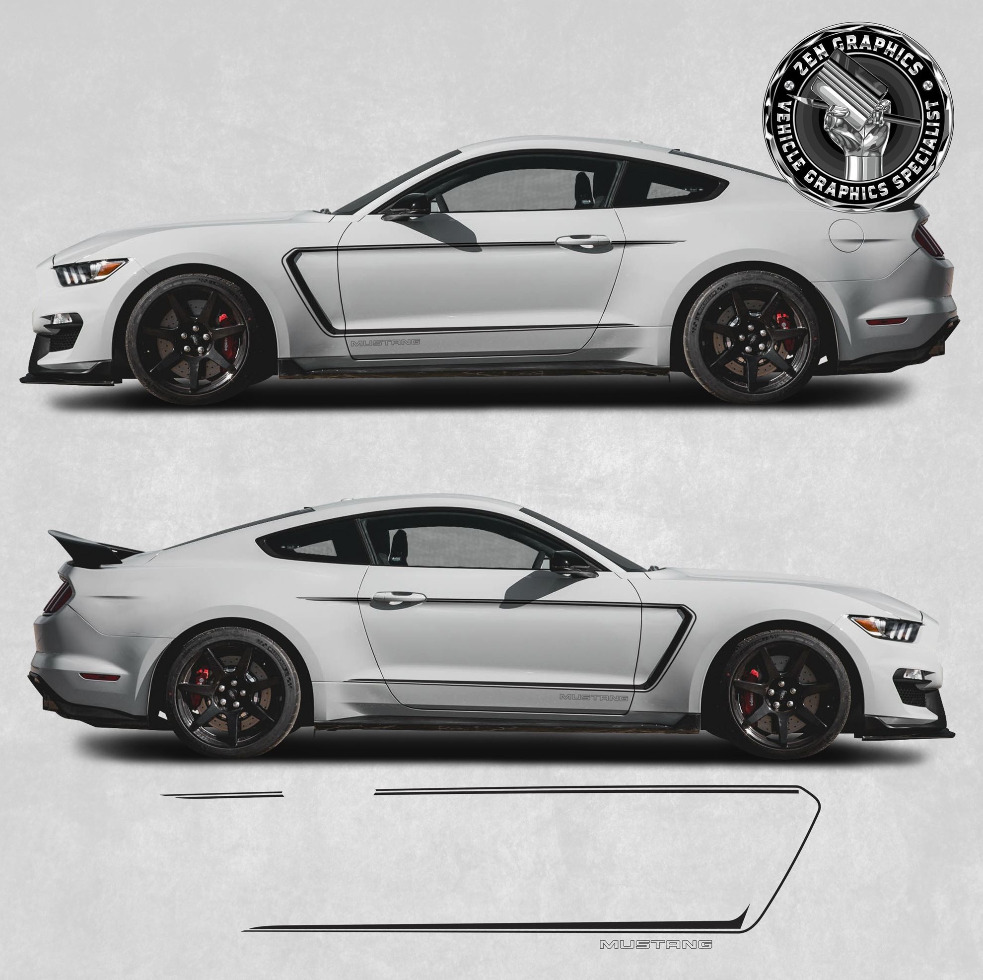 Zen Graphics - Ford Mustang 2015 on side Stripes / Stickers