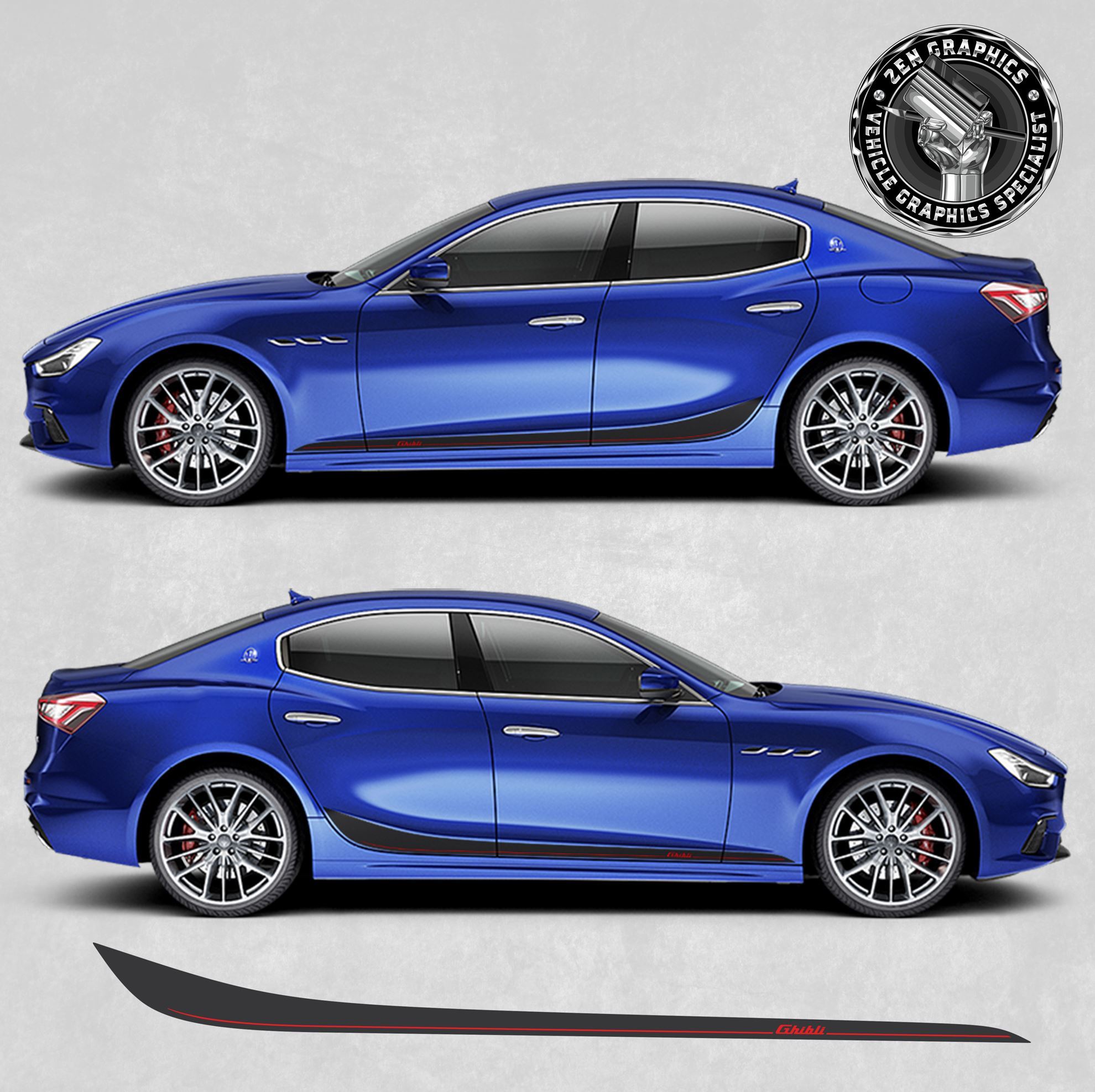 Zen Graphics - Maserati Ghibli side Stripes / Stickers