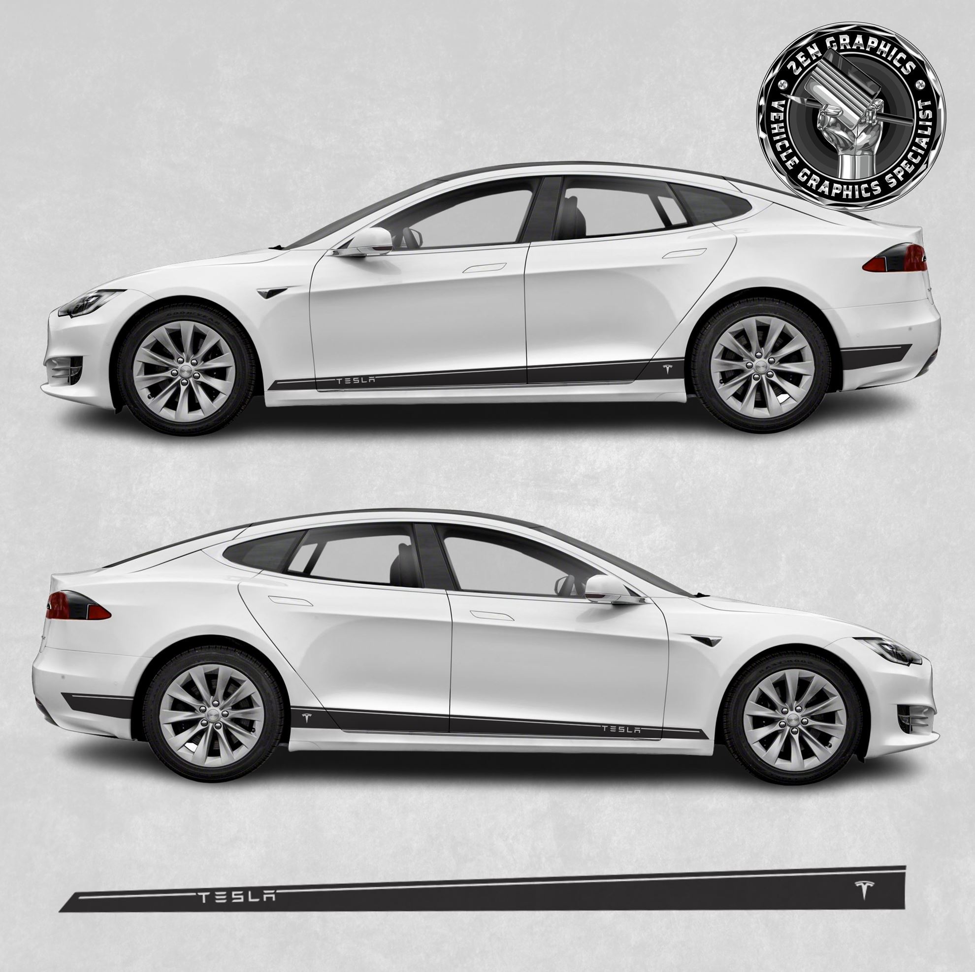 Zen Graphics - Model S side Stripes