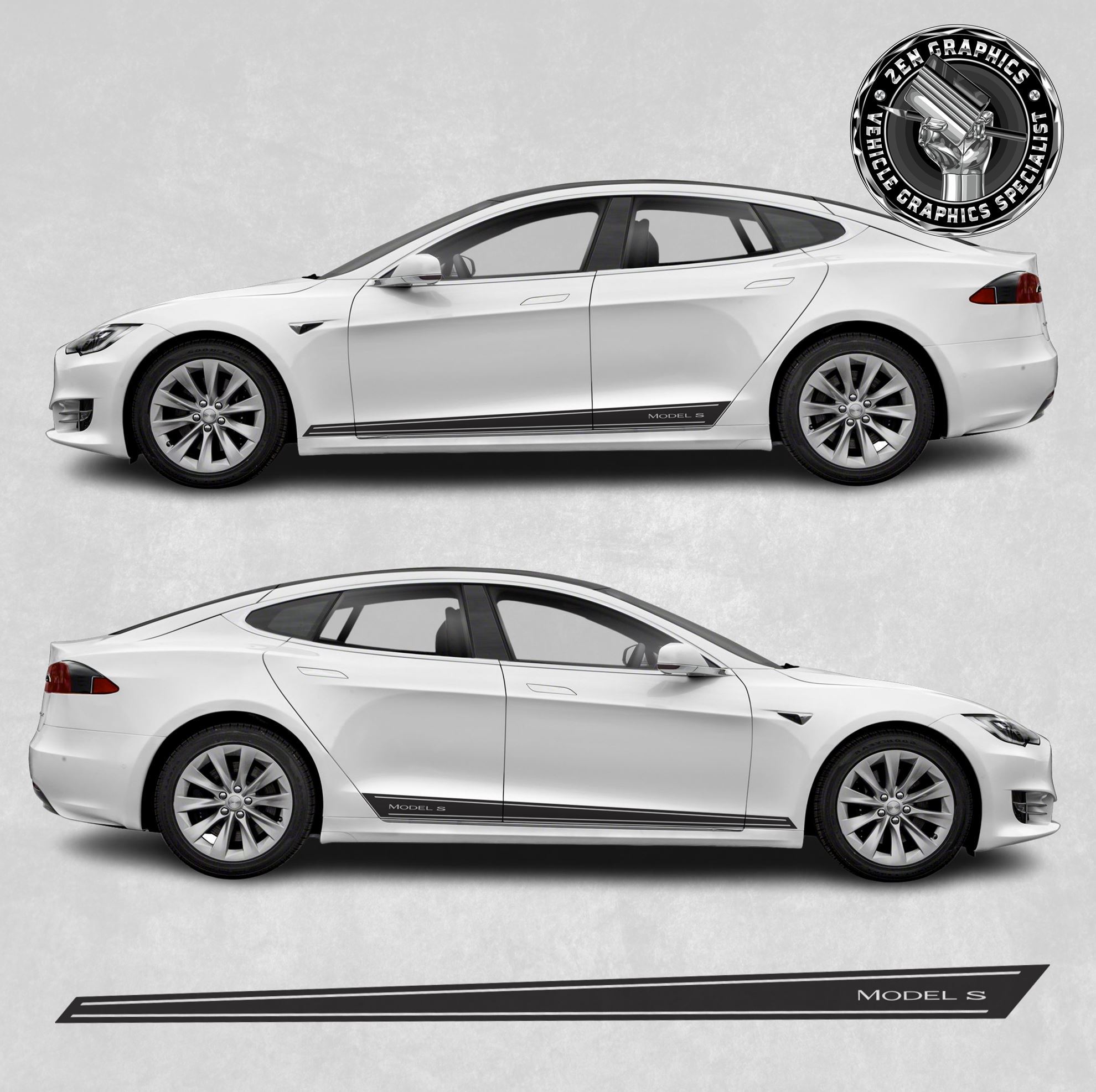 Zen Graphics - Model S side Stripes