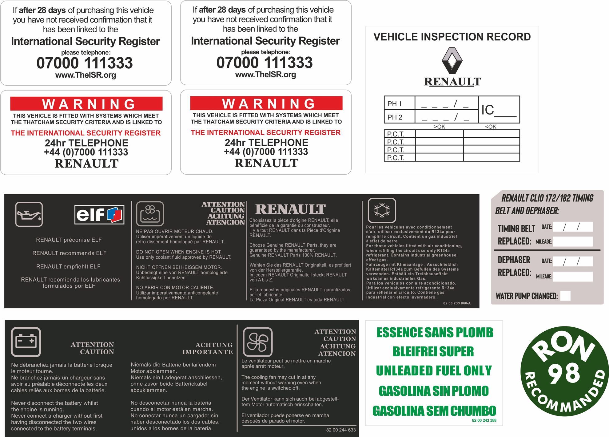 Zen Graphics - Renault Clio MK2 182 Sport replacement Stickers / Decals