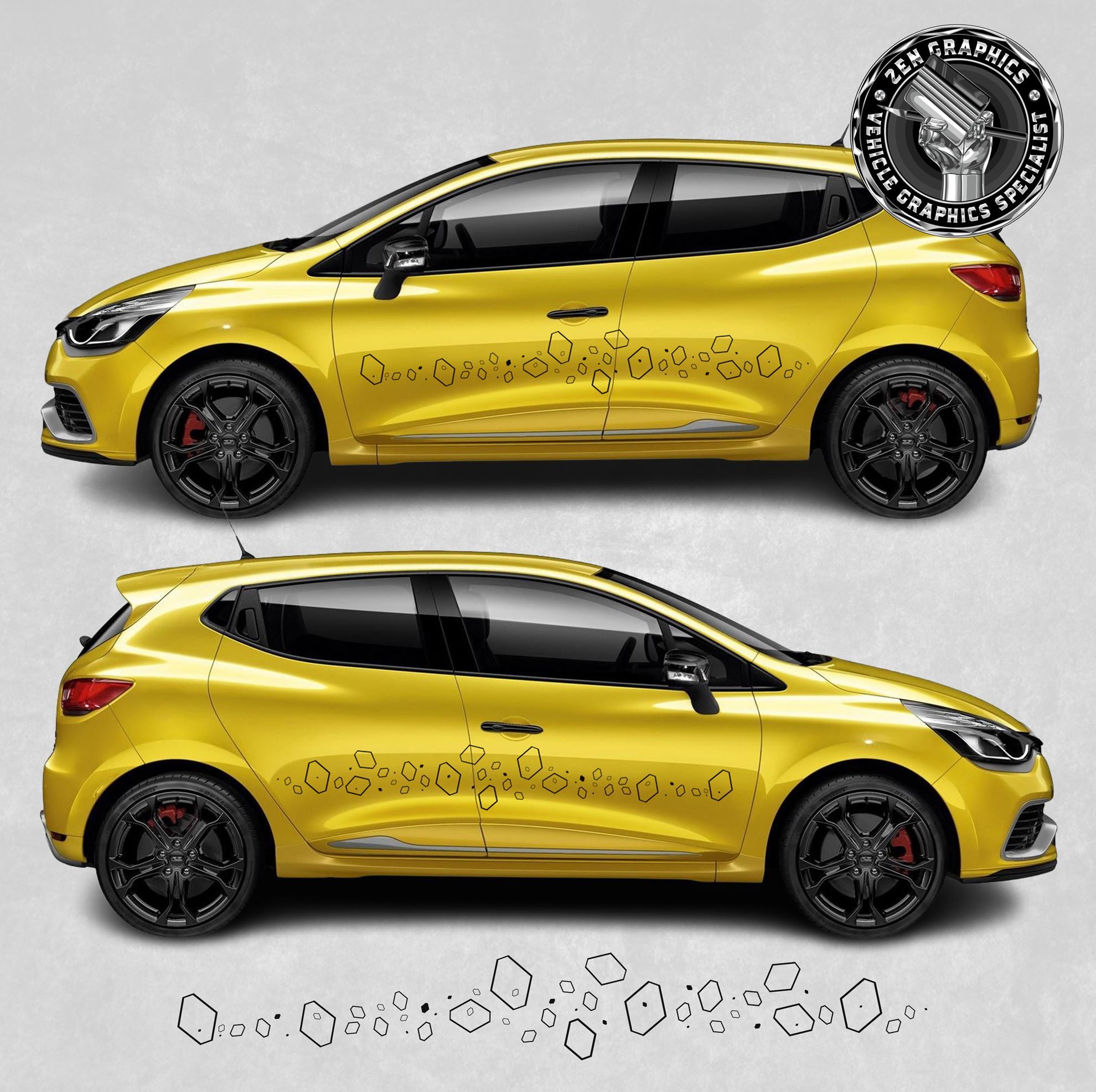 Zen Graphics - Clio MK4 side Hexagon Decals / Stickers