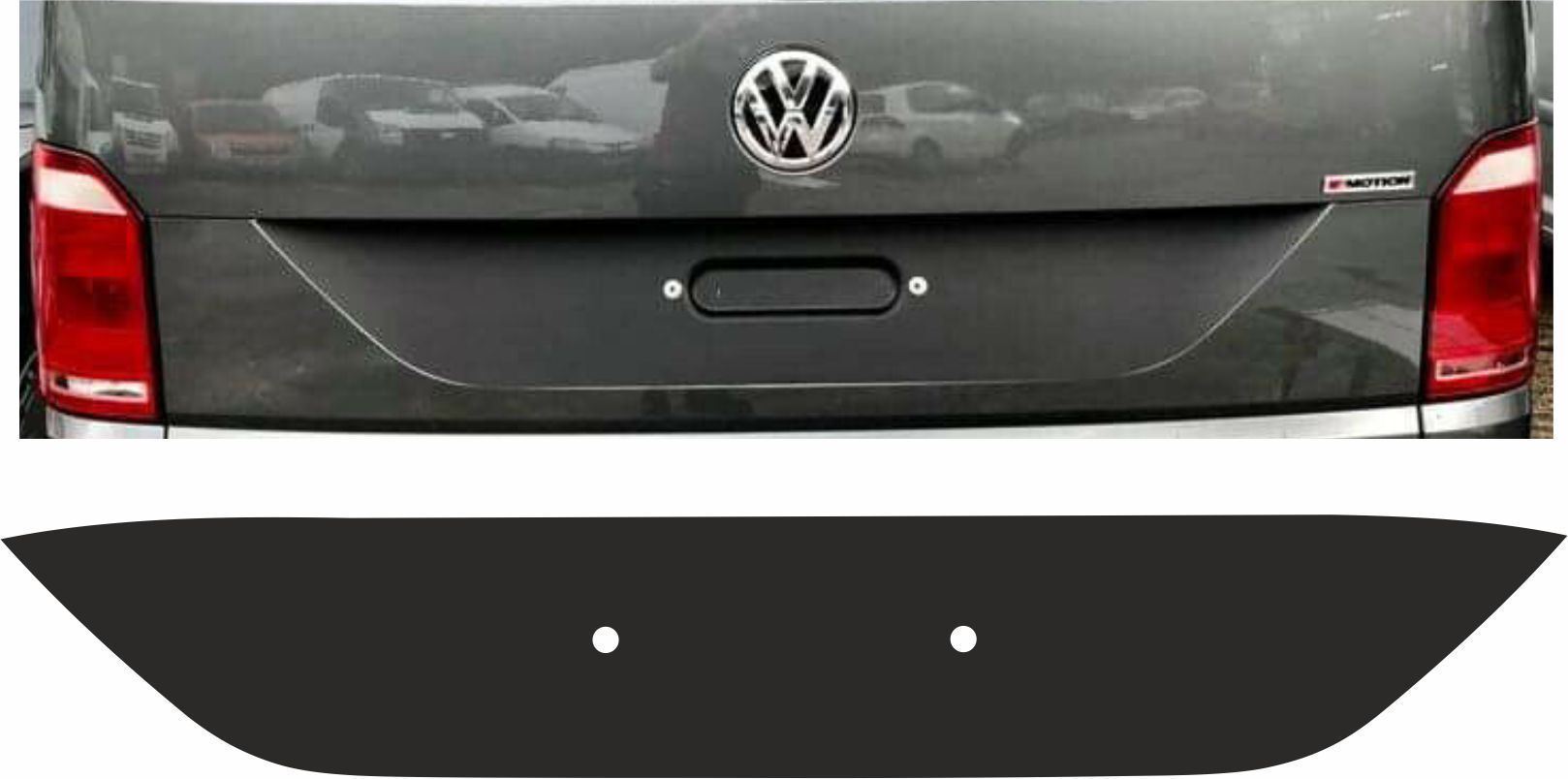 Zen Graphics - T6 Tailgate Recess matte Black Textured Decal / Sticker