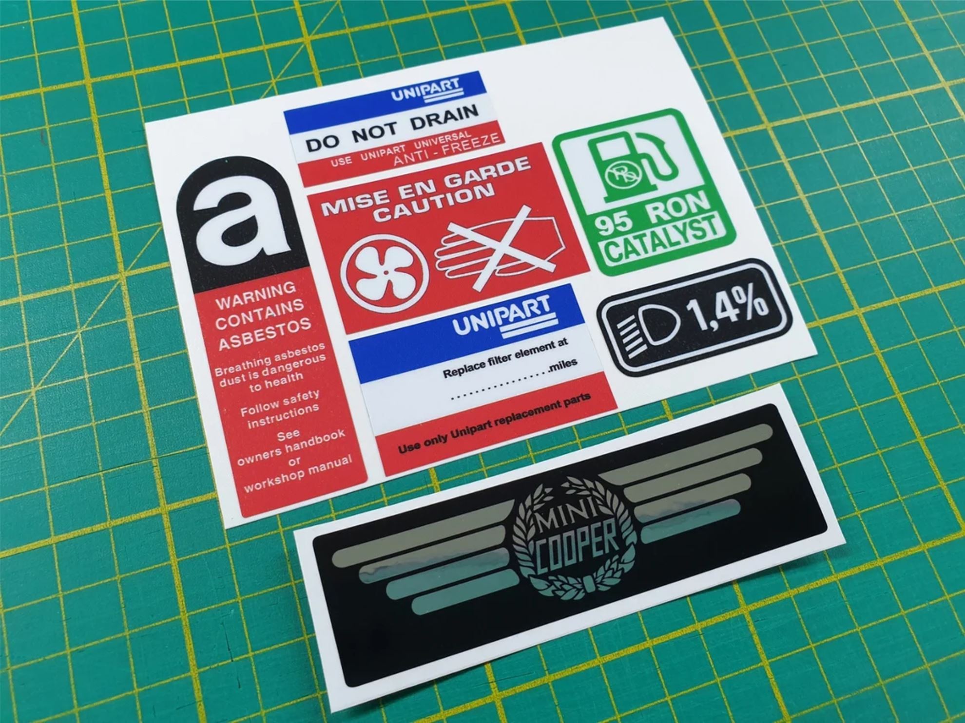 Zen Graphics - Rover Mini Cooper Engine Bay Decals / Stickers