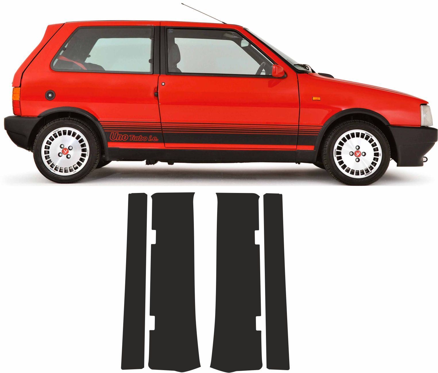 Zen Graphics - Fiat Uno Turbo B Pillar textured protection Vinyl / stickers