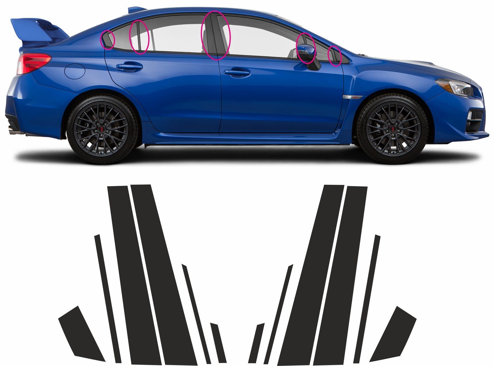 Zen Graphics - WRX STi 2014-2020 Pillar Vinyl overlays