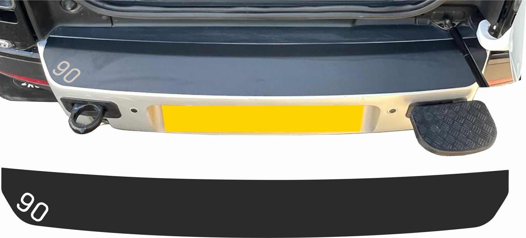 Zen Graphics - Defender 90 rear Bumper textured Bumper Protection thick ...