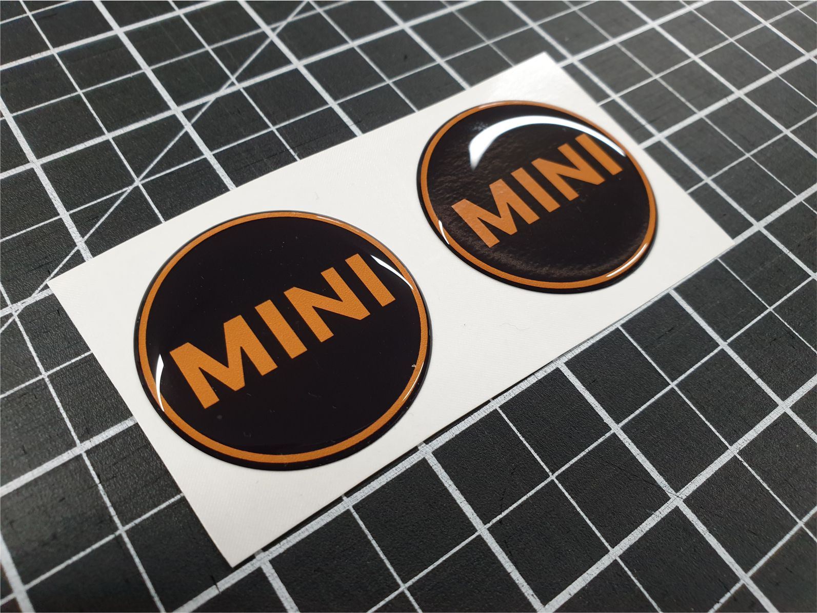 Zen Graphics - MINI R55 R56 R57 rear and Bonnet Badge Gel overlays