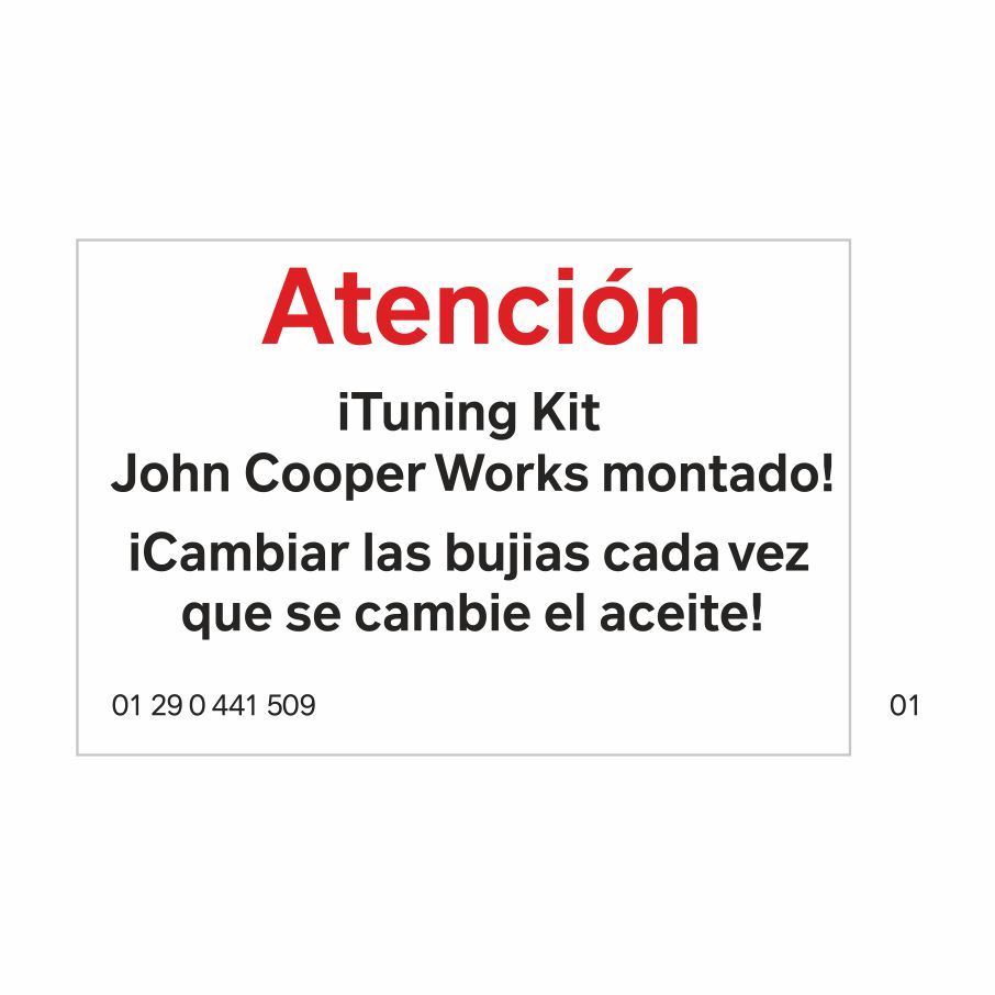 Zen Graphics - Mini R55 / R56 / R57/ R58 / R59 JCW Attention Label ...