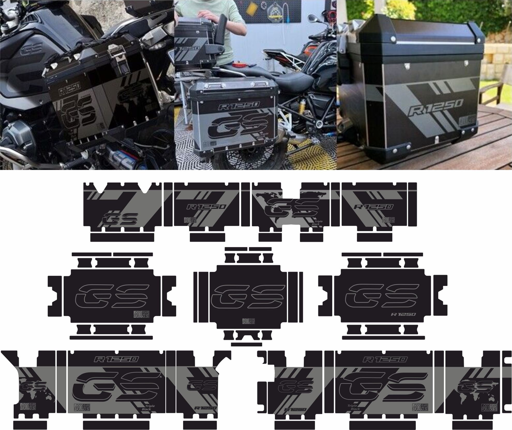 Zen Graphics - BMW R1250 GS Adventure LC Pannier and top Box Vinyl Wrap