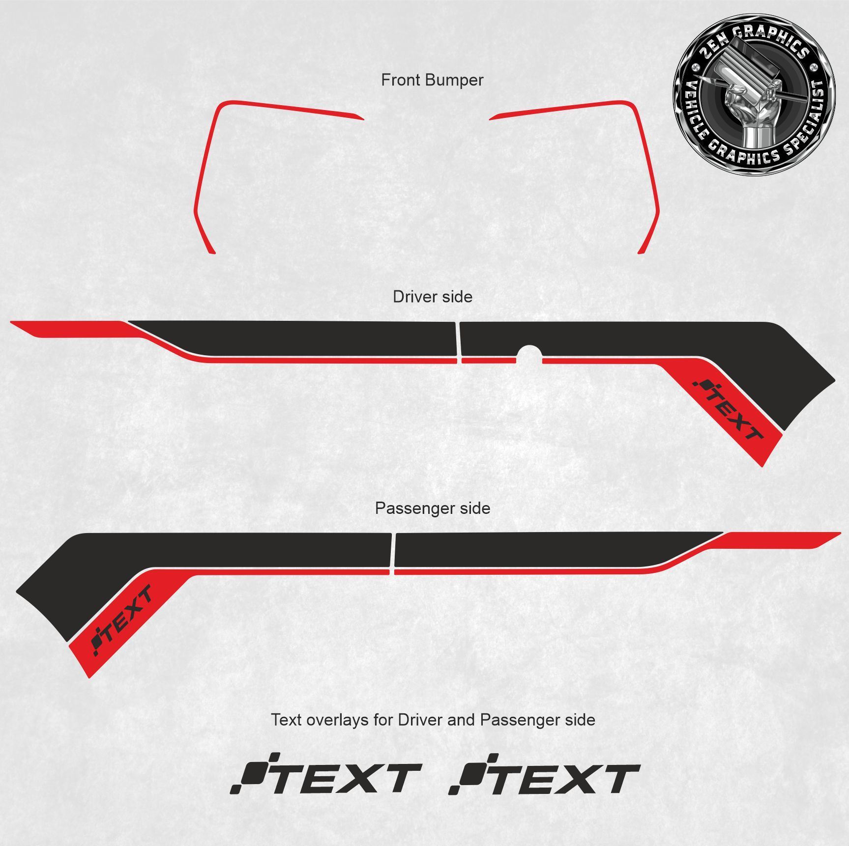 Zen Graphics - Ford Transit Custom MS-RT Stripes / Stickers