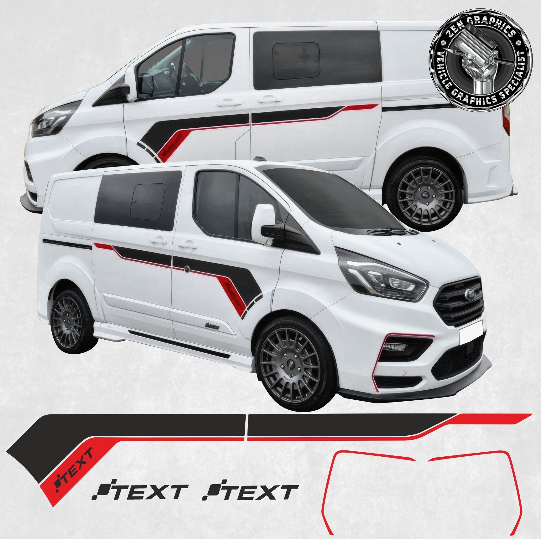 Zen Graphics - Ford Transit Custom MS-RT Stripes / Stickers