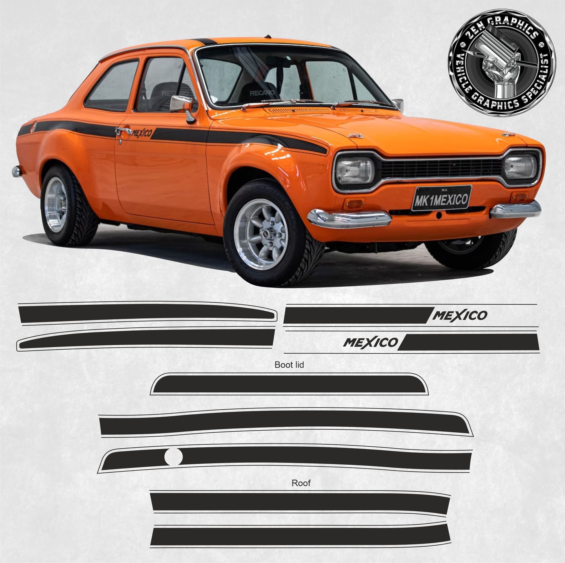 Zen Graphics - Ford Escort MK1 Mexico Stripes