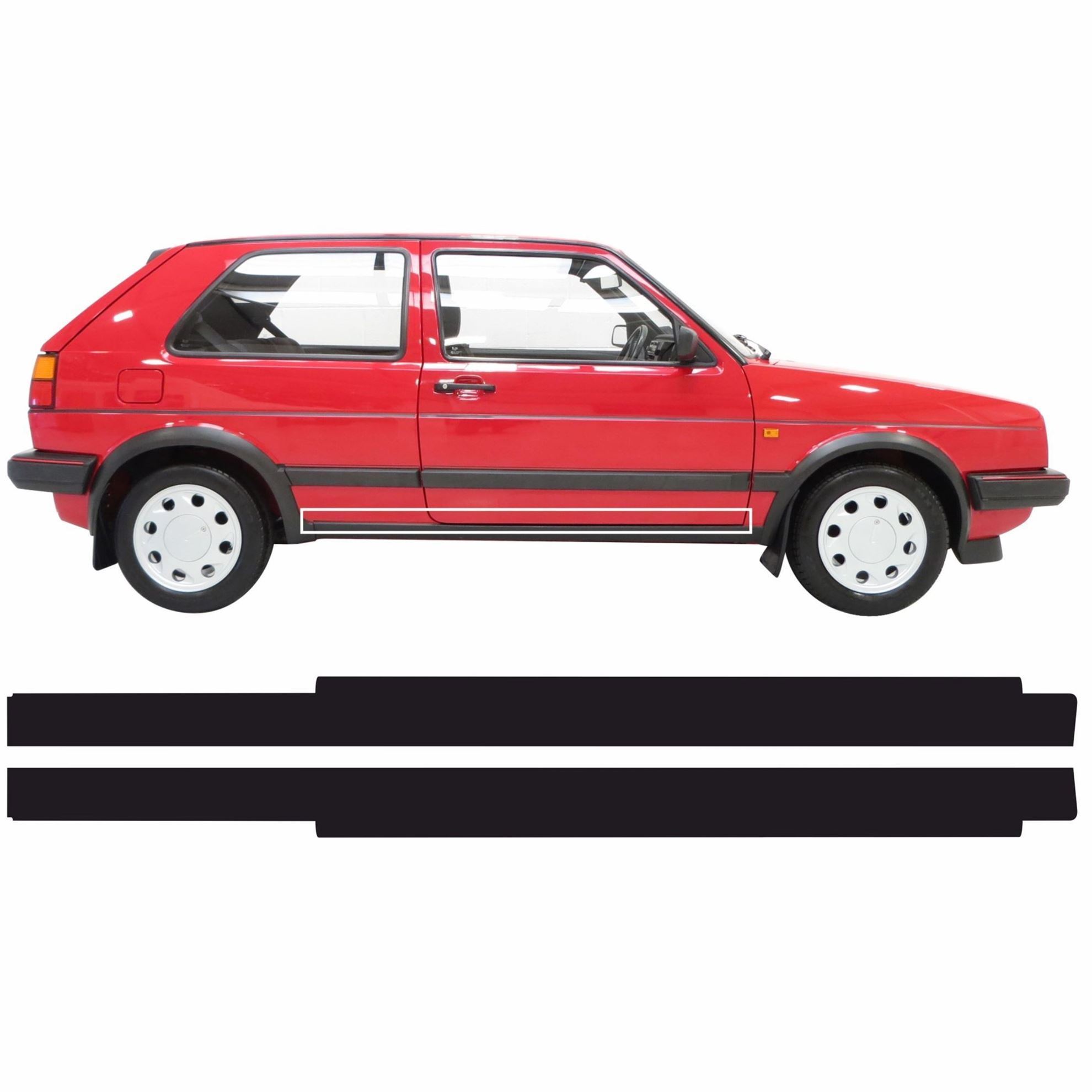 Zen Graphics - MK2 Golf 3 / 5 Door side Sill Textured Matte Black Vinyl