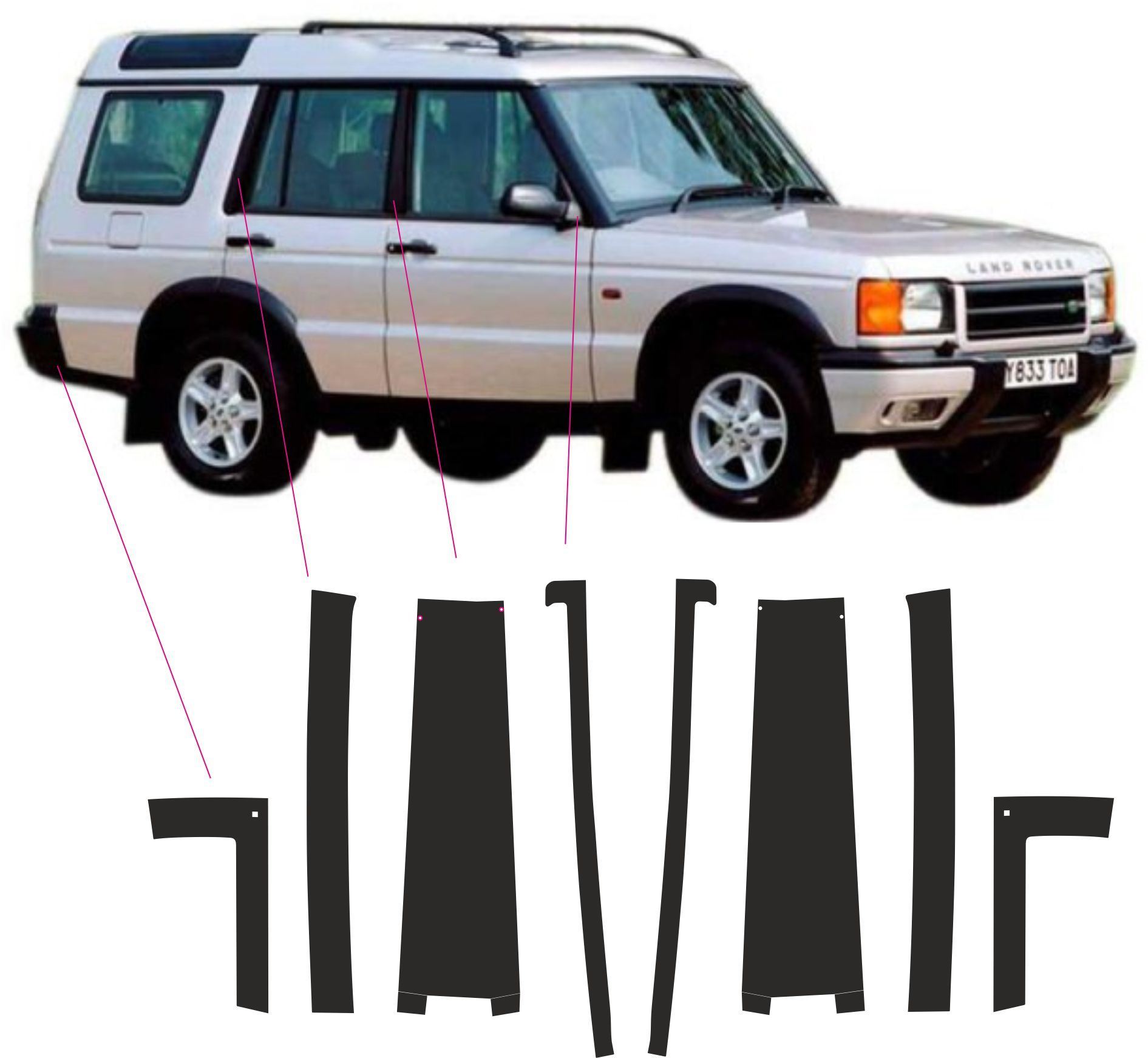 Zen Graphics - Discovery series 2 Pillar / Blackout replacement Vinyl ...