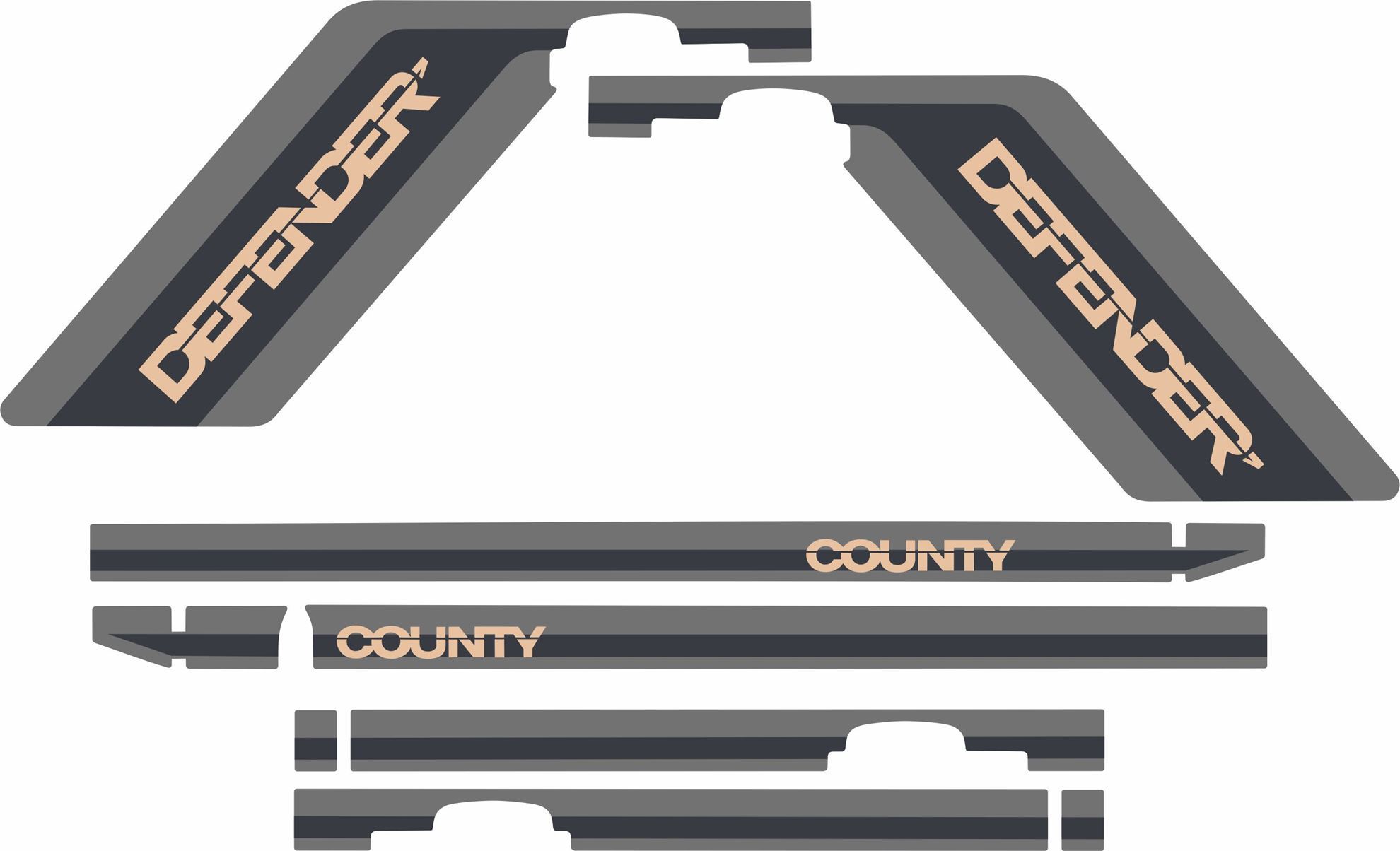 Zen Graphics - Defender 110 County 1992 - 1998 5 Door side Stripes ...