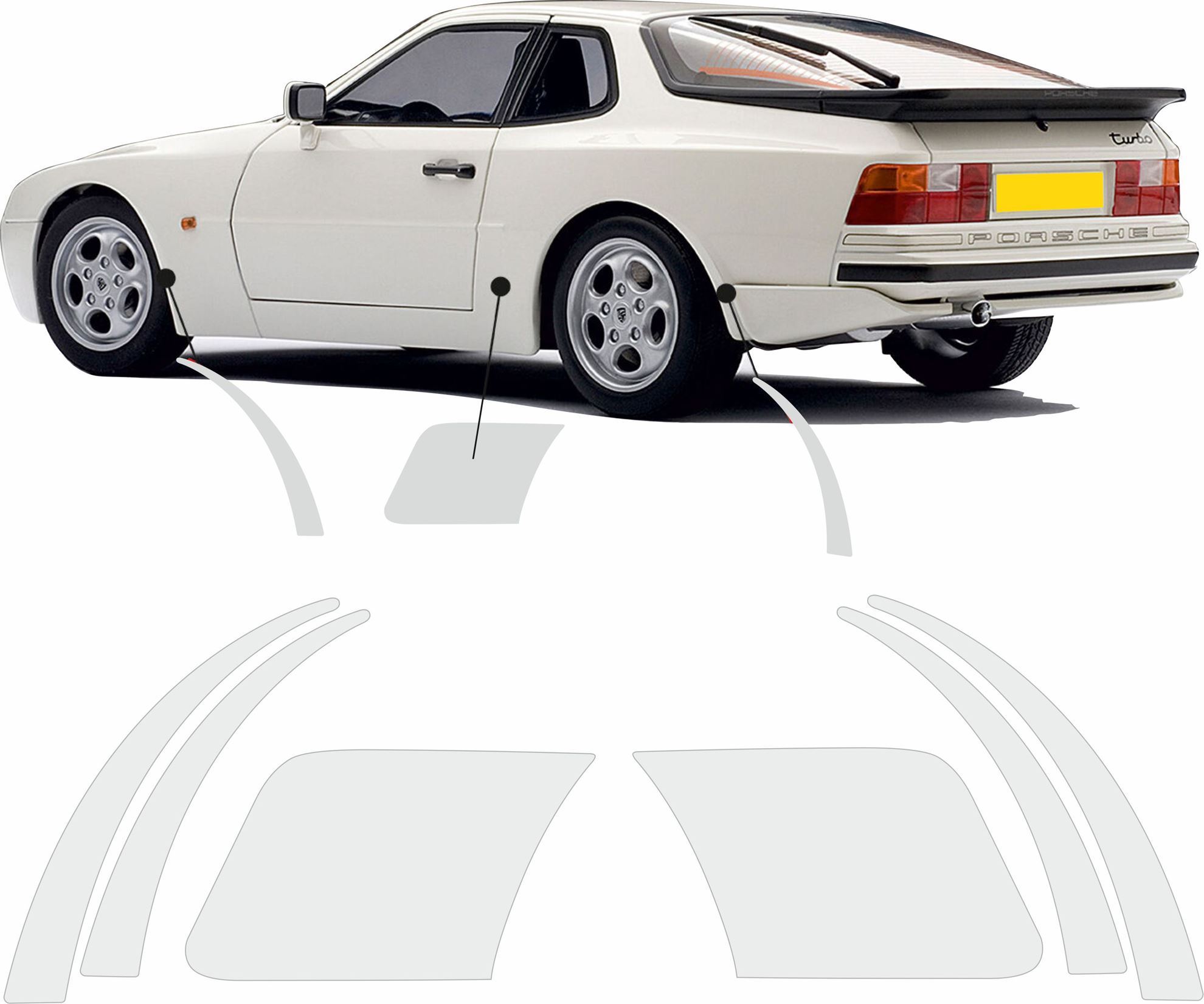 Zen Graphics - Porsche 944 Stone Guards Pre Cut PPF side protection kit