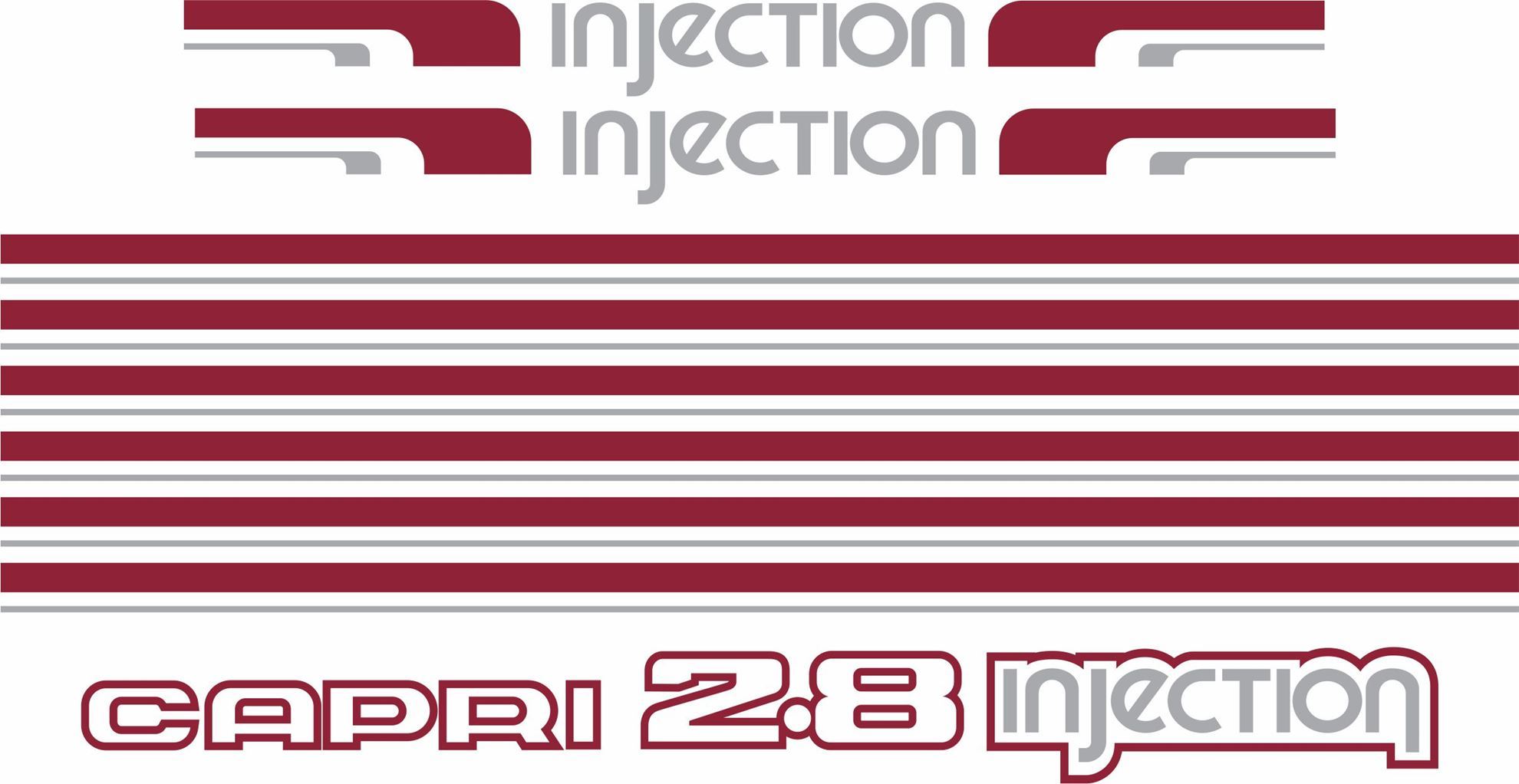 Zen Graphics - Ford Capri MK3 2.8 injection replacement Stripes / Decals