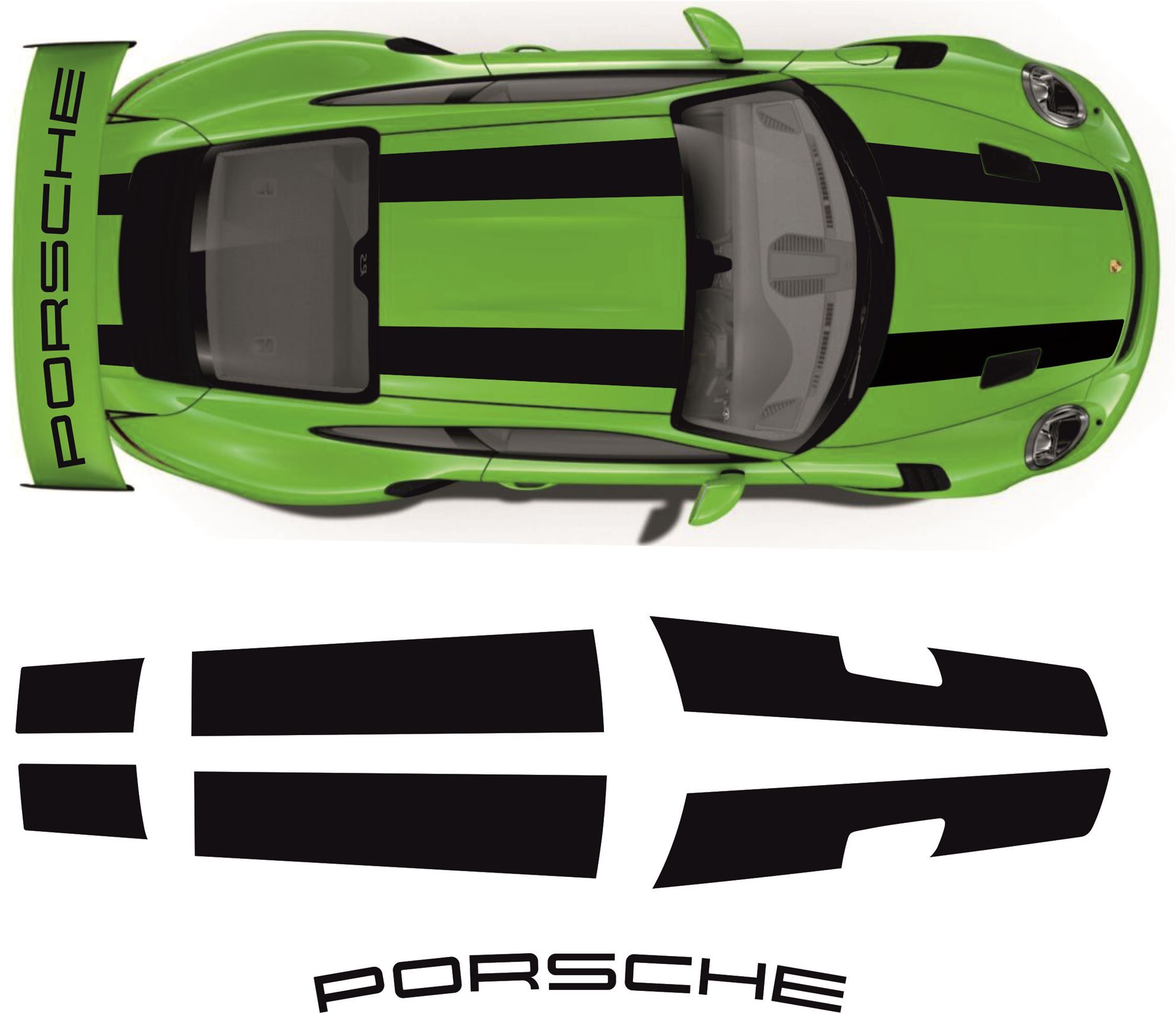 Zen Graphics - 991 GT3 RS 2018 - 2019 OTT Cup Style Stripes and Wing Decal