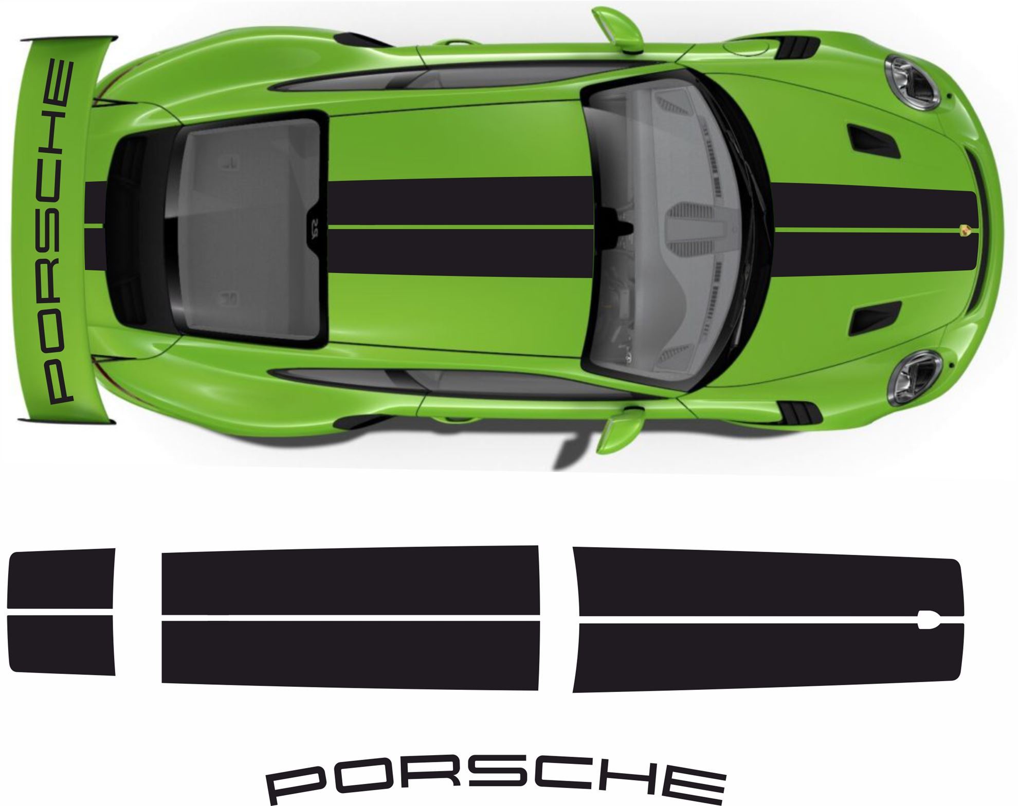 Zen Graphics - 991 GT3 RS 2016- 2019 OTT Exclusive Series Style Stripes and Wing Decal