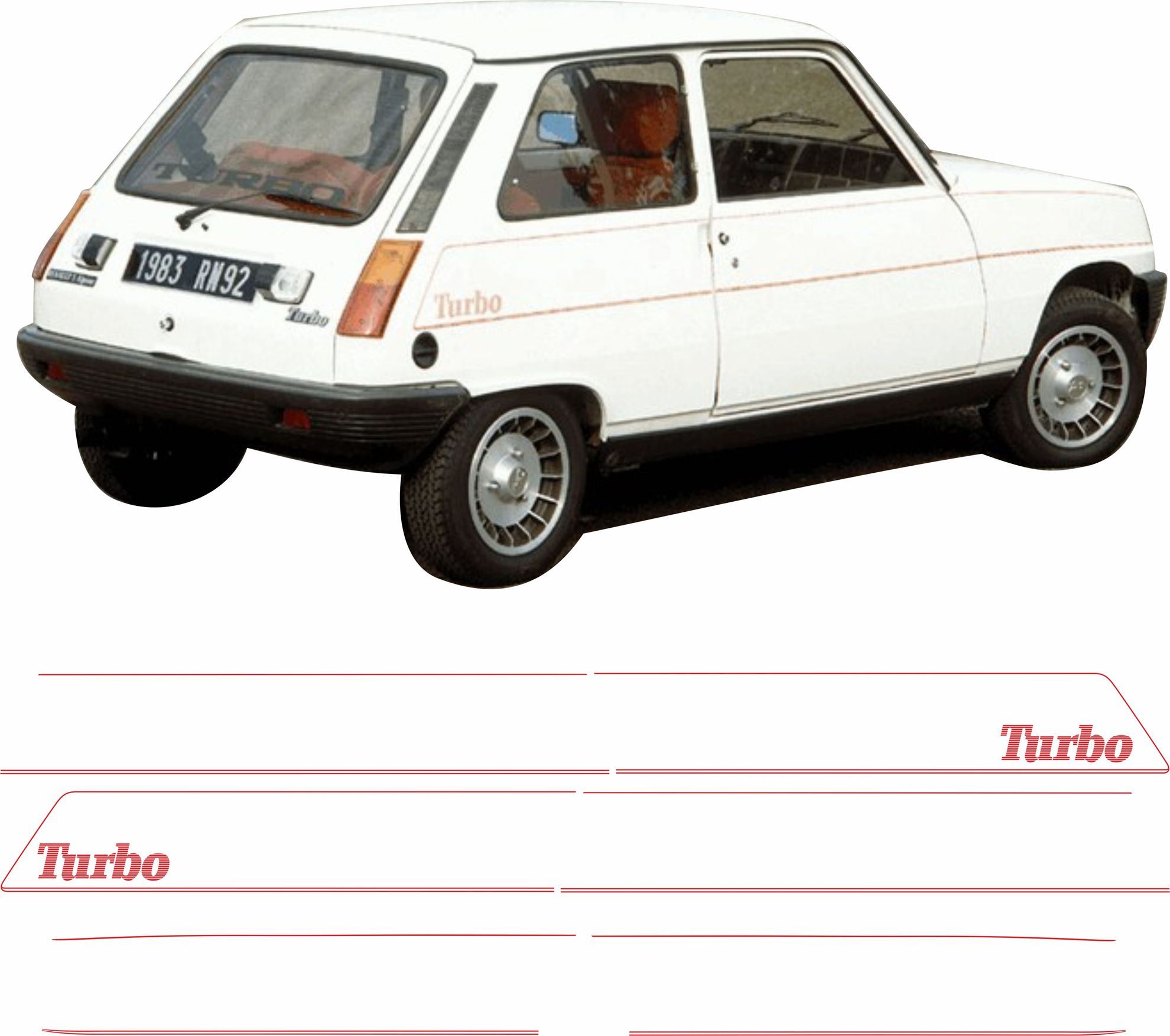 Zen Graphics - Renault 5 Turbo 1982-1984 replacement Stripes / Stickers