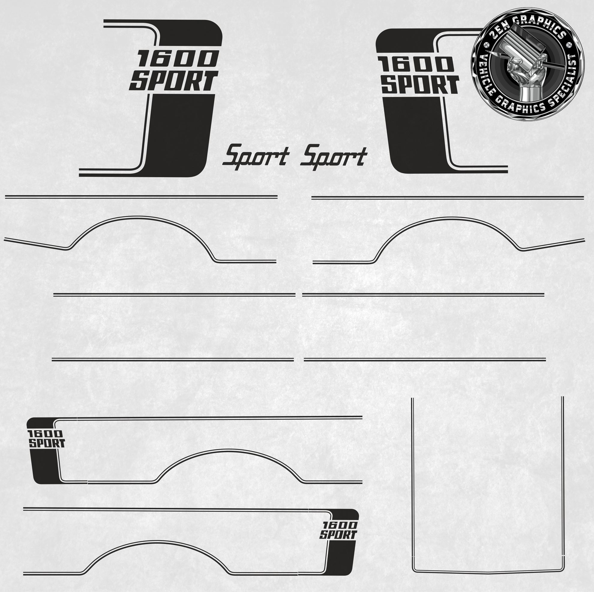 Zen Graphics - Ford Escort MK2 1600 Sport Stripes / Decals